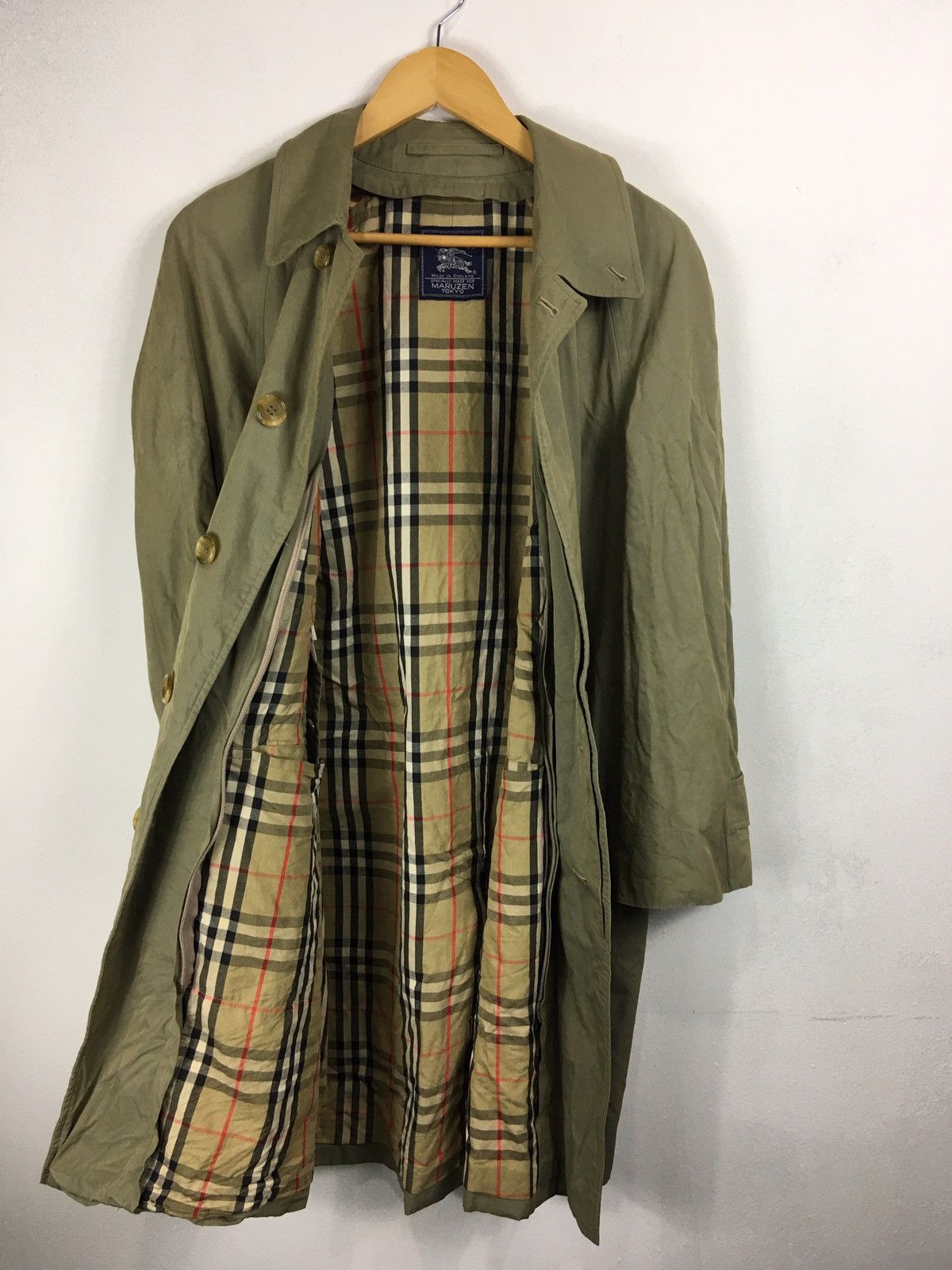 Vintage 90s Vintage Burberrys Trench Coat nova check inside Jacket ...