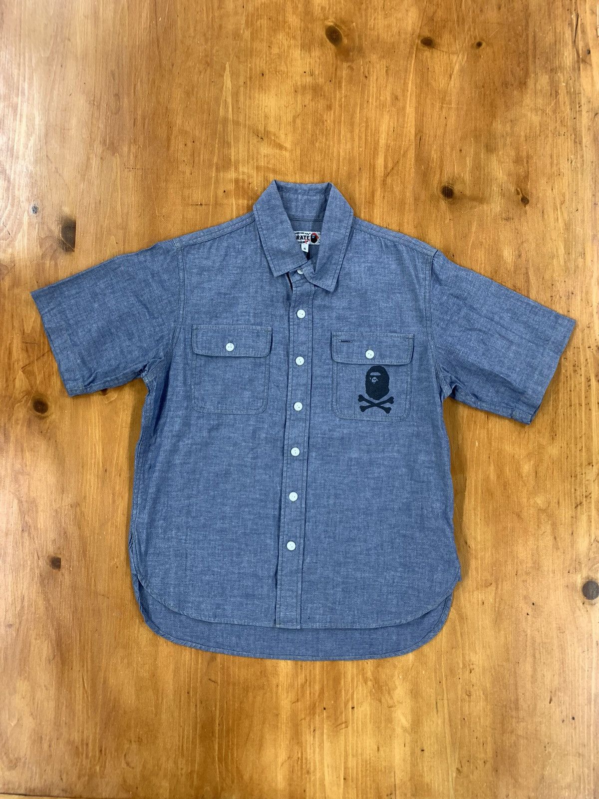 Bape Bape Pirate Store Pocket Logo Oxford Shirt | Grailed
