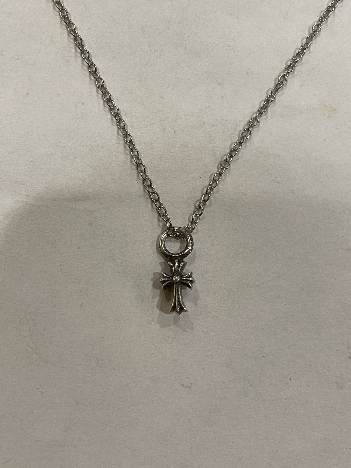 Chrome Hearts Chrome Hearts Cross Pendant Roll Chain Silver Necklace ...