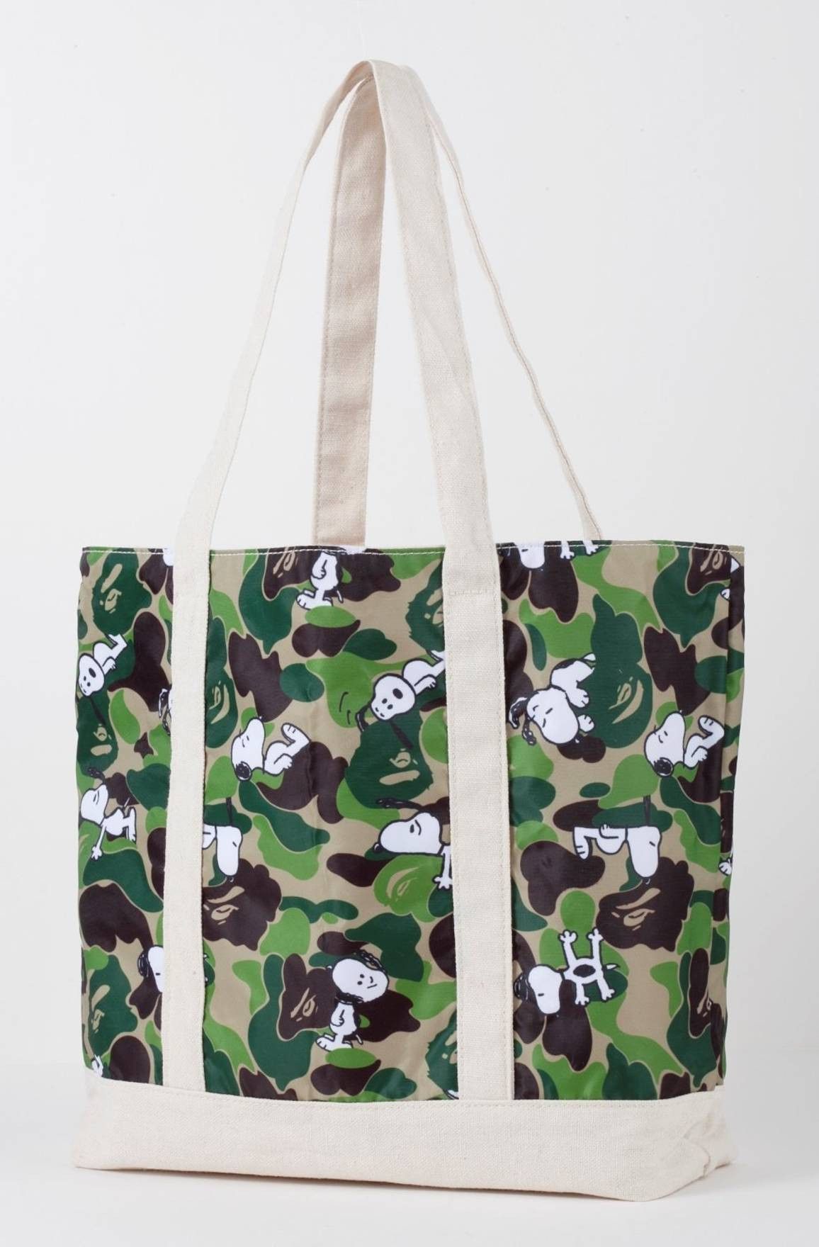 Bape Bape X Snoopy Tote Bag Green Camo Reversible - A Bathing Ape | Grailed