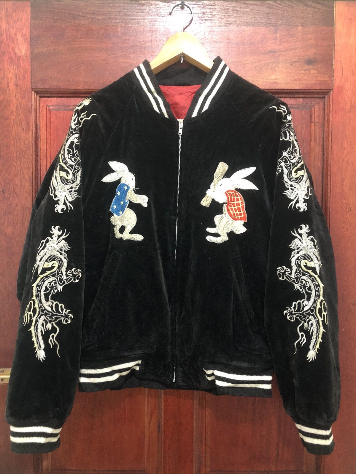 Japanese Brand × Sukajan Souvenir Jacket Rare 🔥Sukajan Dragon Moon ...