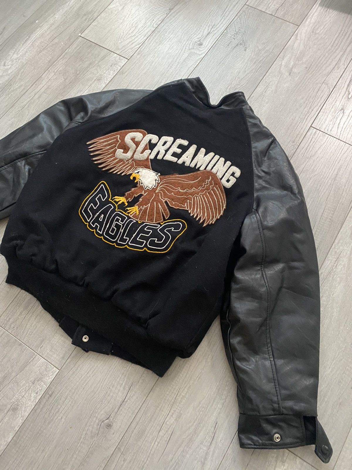 Vintage Vintage 80’s 90’s Screaming Eagle Varsity Leather Jacket | Grailed