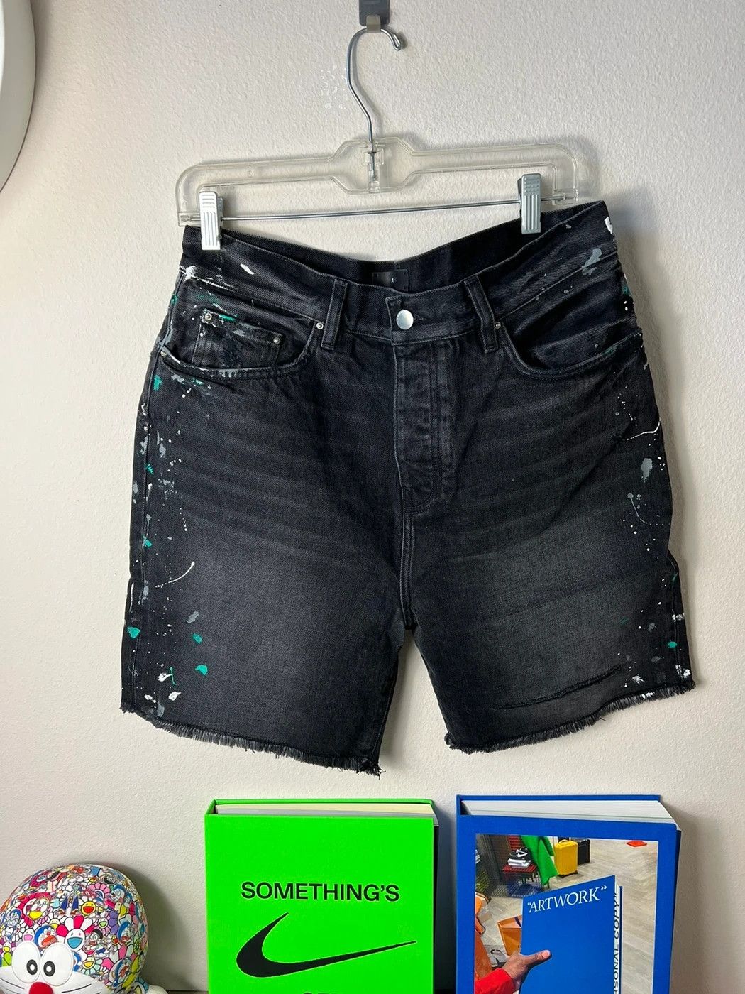 Amiri Amiri Paint Splatter Denim Shorts | Grailed