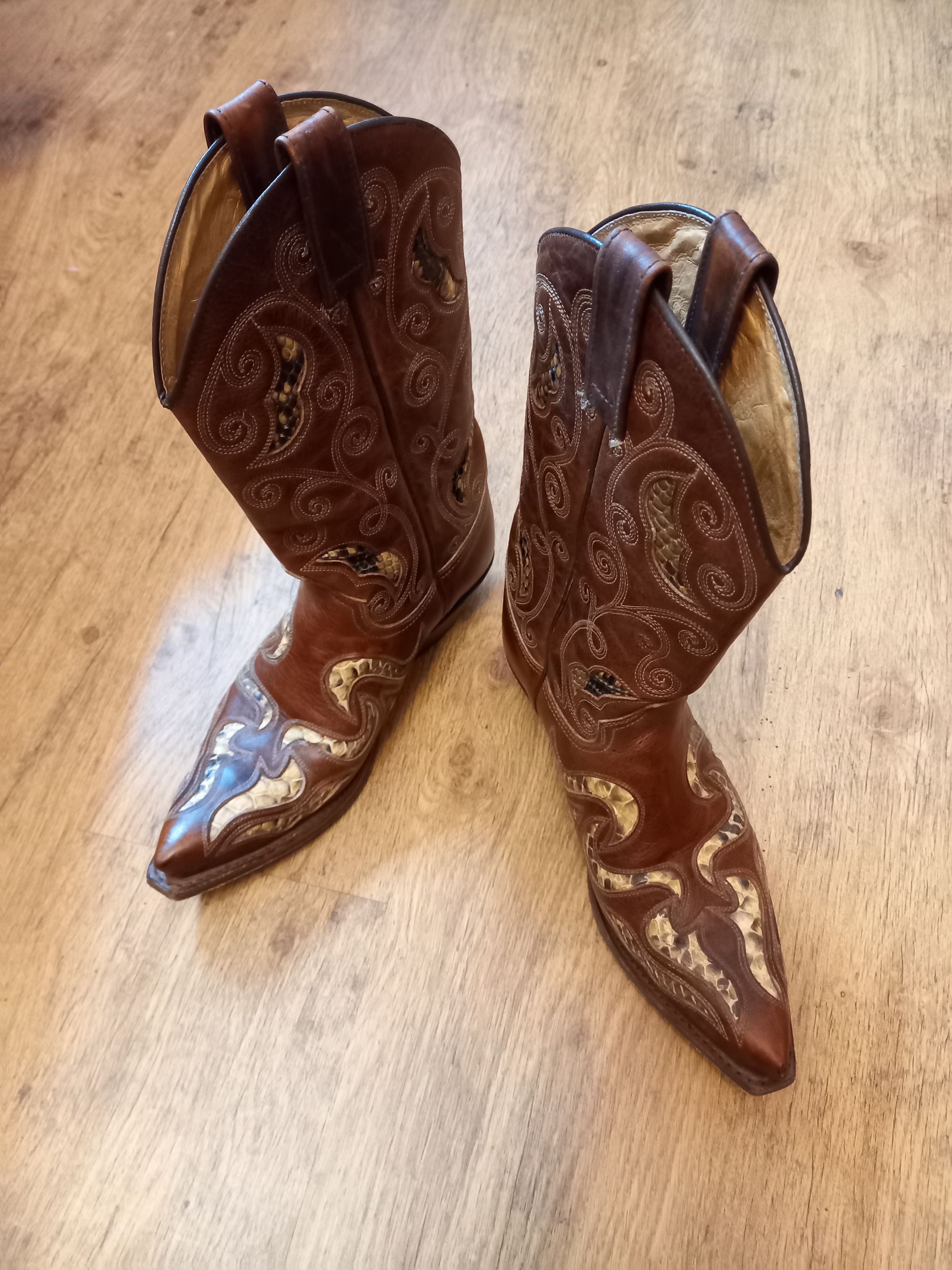 Sendra Rare Vintage Sendra Snake Python Leather boots Size 7 US | Grailed