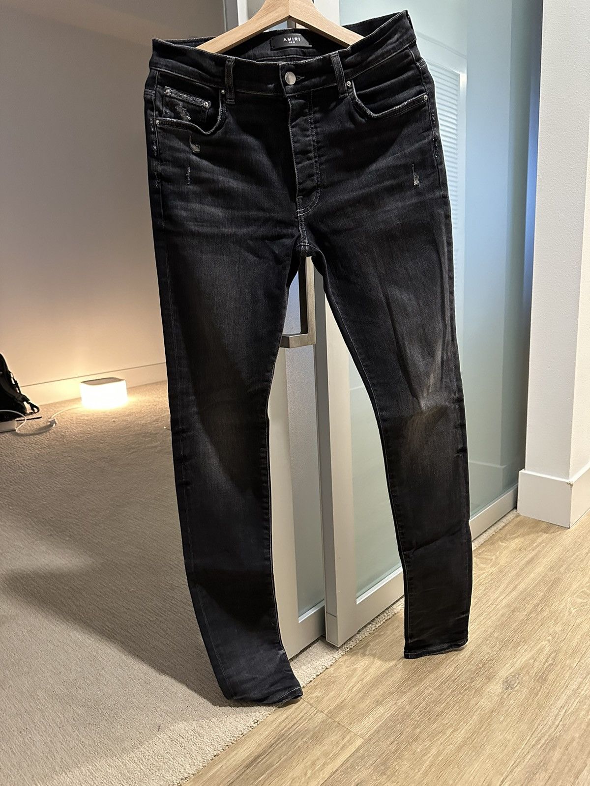 Amiri Grey Stack Jeans | Grailed