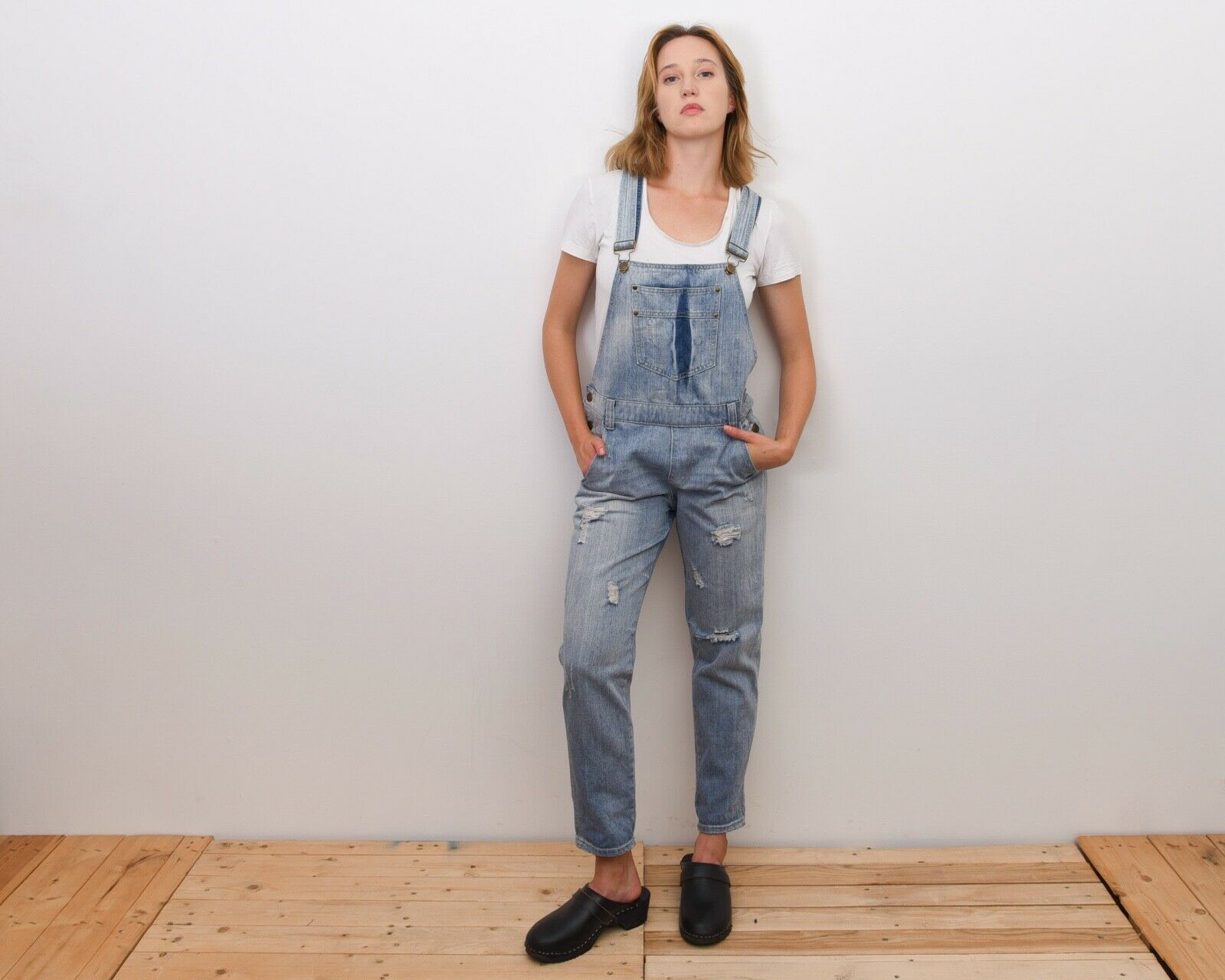 Vintage THE DENIM PROJECT overalls Faded Overall Denim Dungaree Bib ...