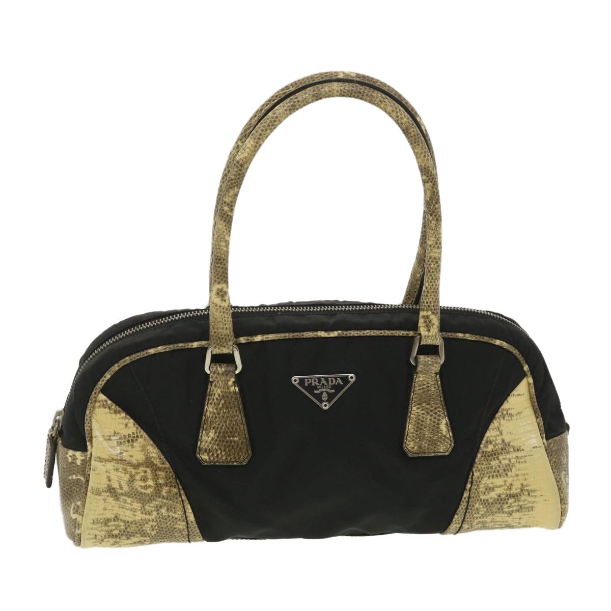 Prada PRADA Snake pattern Hand Bag Nylon Black Auth bs4274 | Grailed