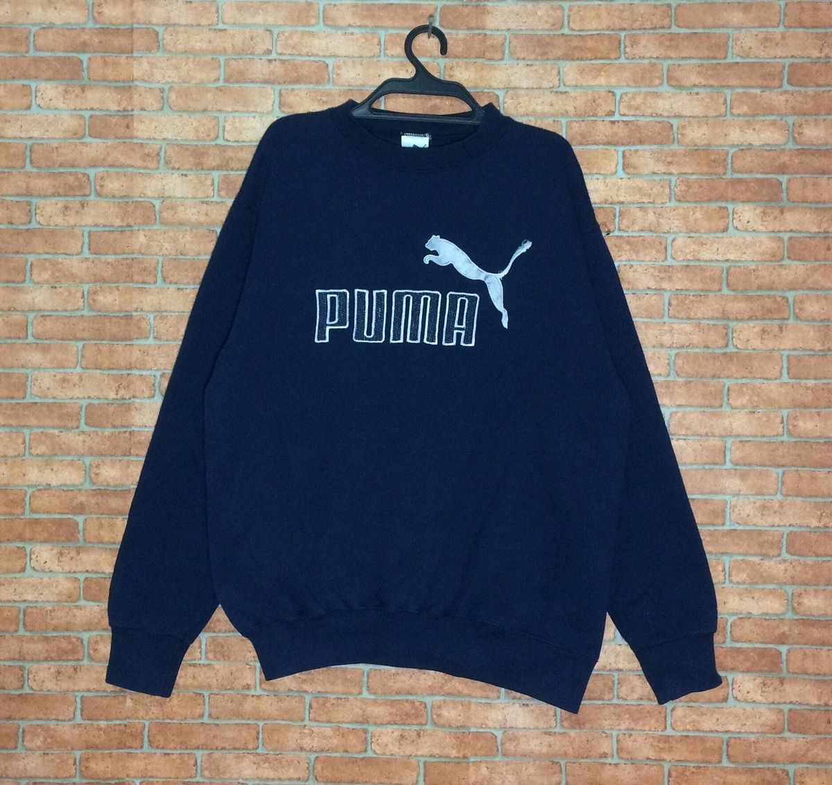 Puma × Vintage Puma Spellout Embroidery Crewneck Pullover 80's Made in ...