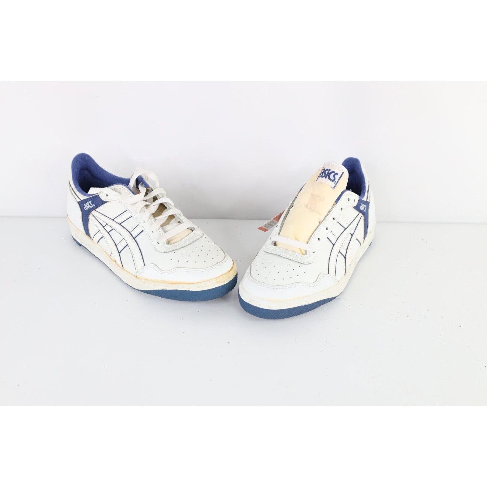 Vintage NOS Vintage 90s Asics Spell Out Leather Sneakers Shoes | Grailed