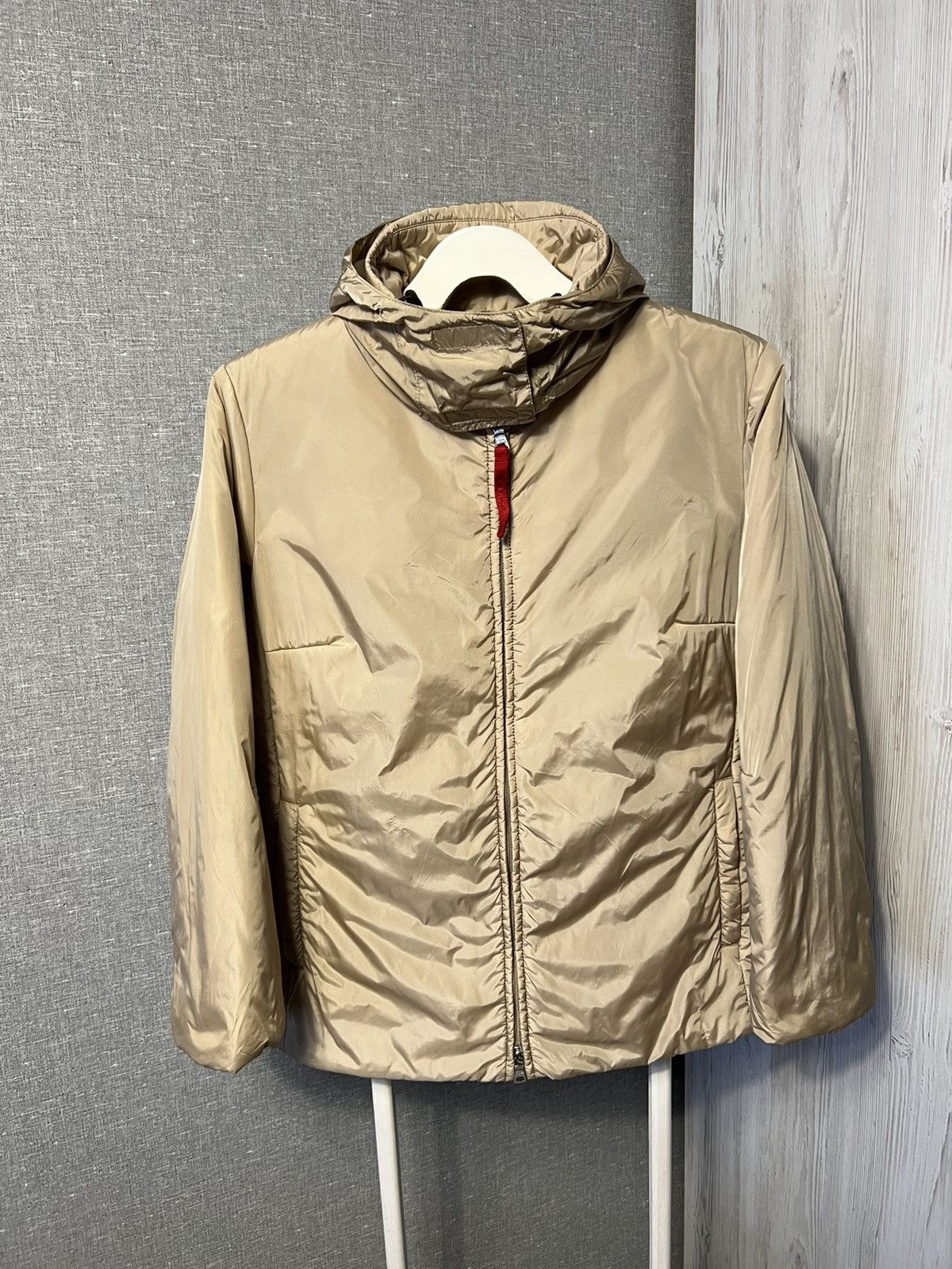 Vintage Vintage 90s Prada Gold Nylon Soft Fabrics Ski Jacket | Grailed