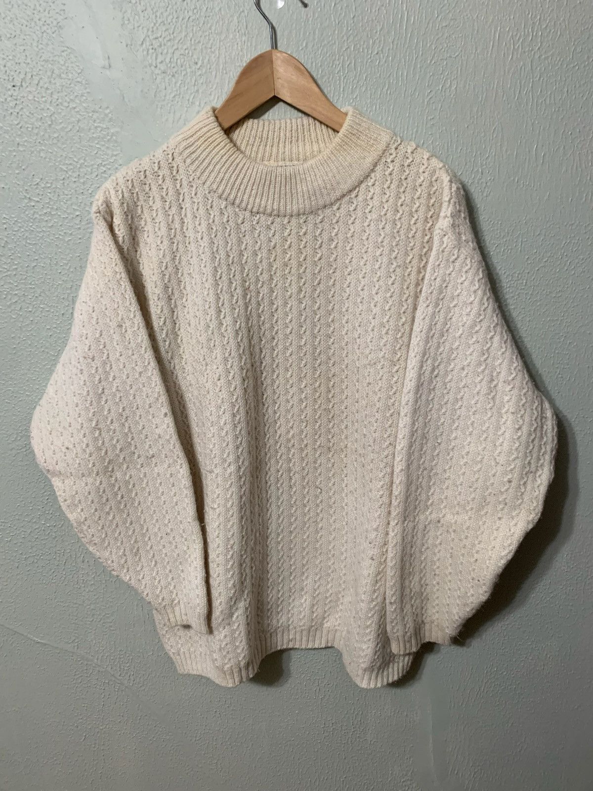 Coloured Cable Knit Sweater × Vintage Vintage Zig Zag Runs Stained Knit ...