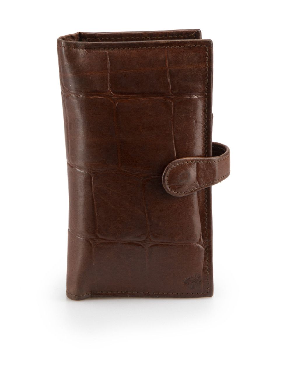 Mulberry Vintage Brown Leather Croc Embossed Bifold Diary Wallet with ...