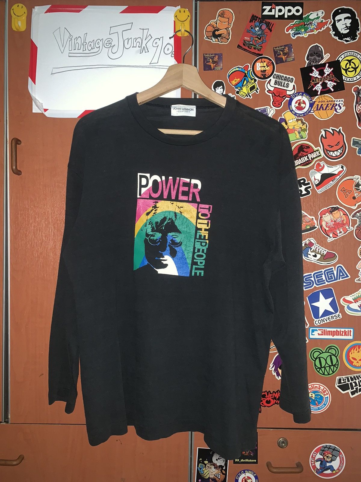 Band Tees × John Lennon × Vintage Vintage John lennon Love&peace Long ...