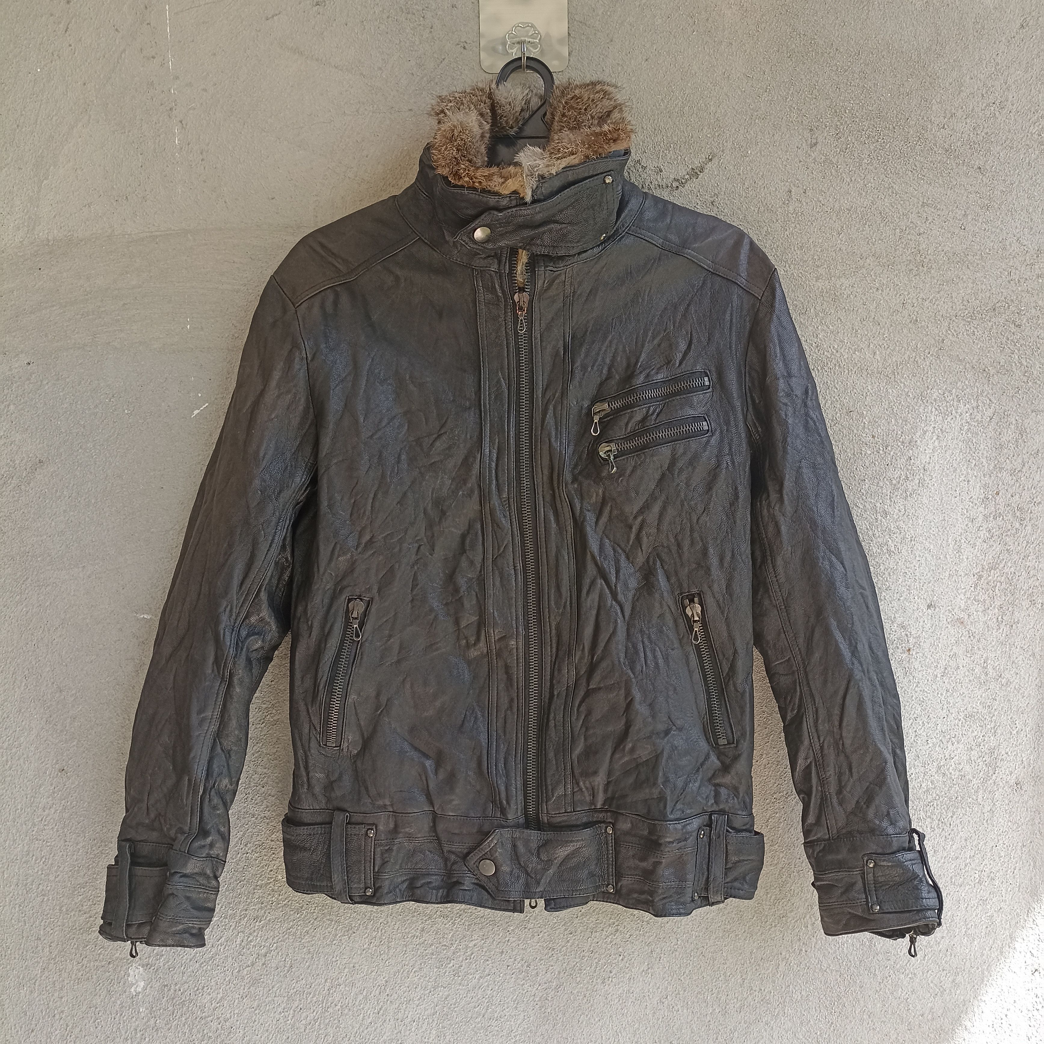 Japanese Brand × Shellac Shellac Lambskin Biker Black Leather Jacket ...