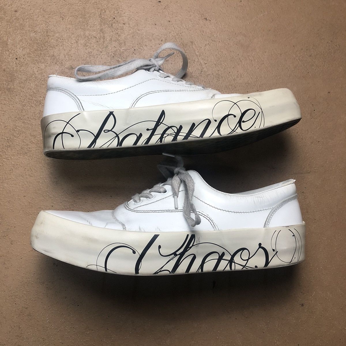 Undercover Undercover Jun Takeshi Chaos and Balance White Leather Shoes ...