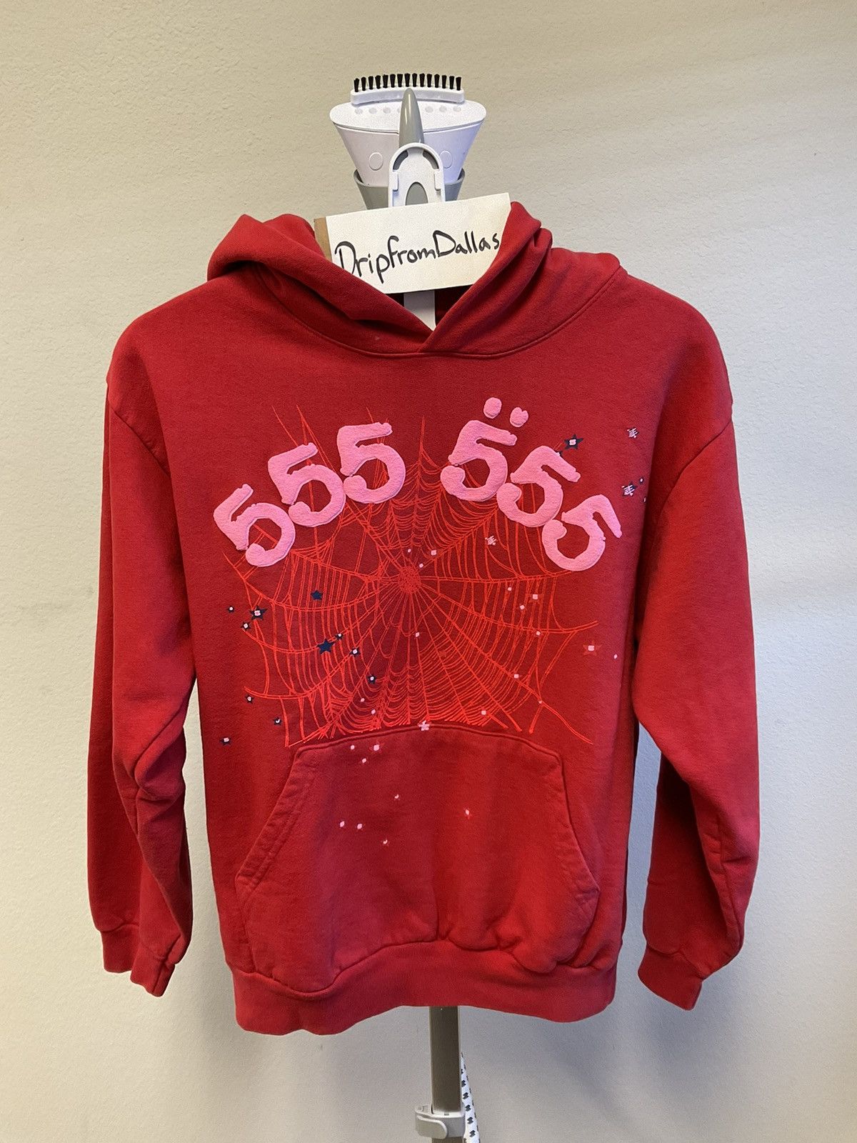 Sp5der Sp5der Worldwide 555 Angel Number Hoodie Red (Extra Large) | Grailed