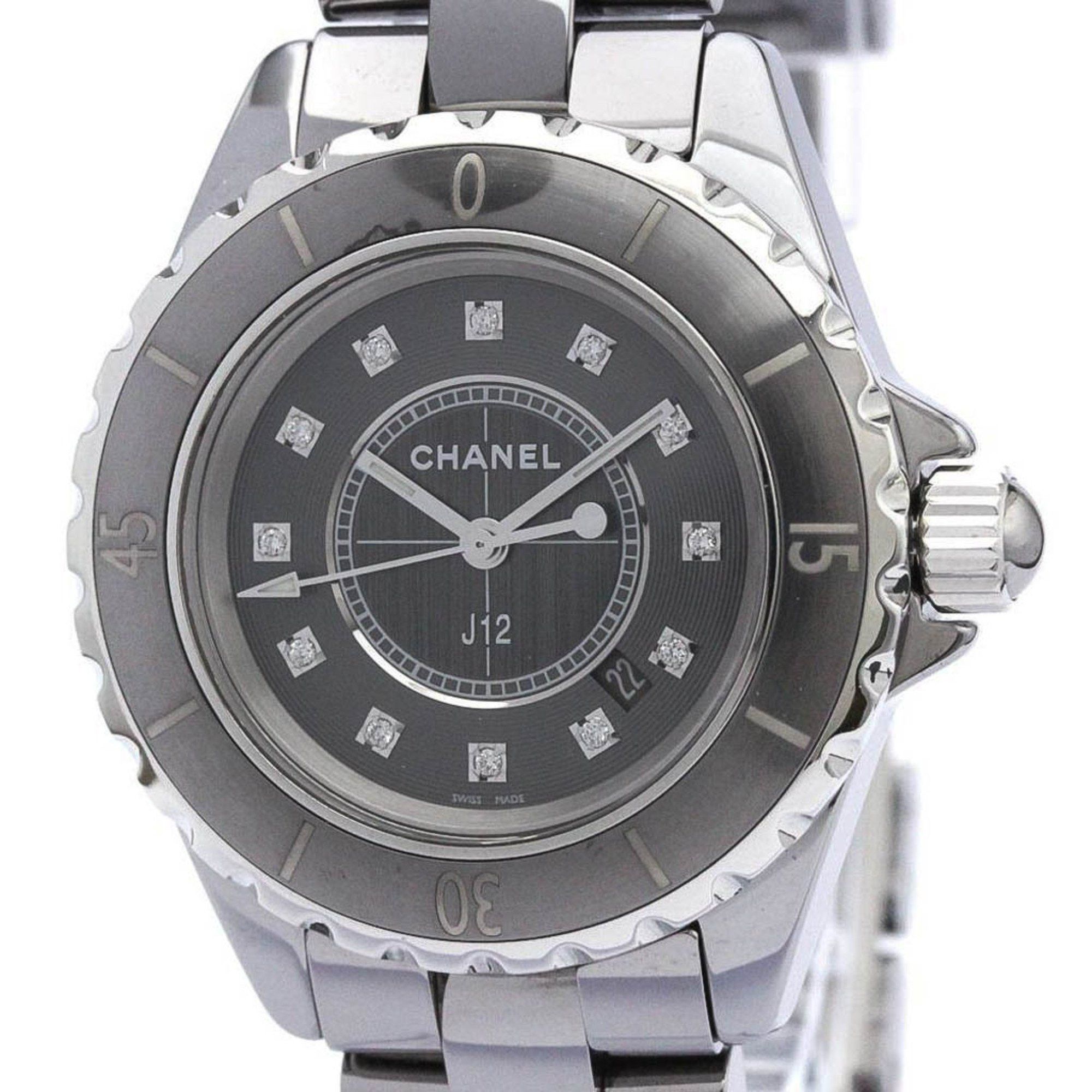 Chanel CHANEL J12 Chromatic Titanium Diamond Ceramic Quartz Ladies ...