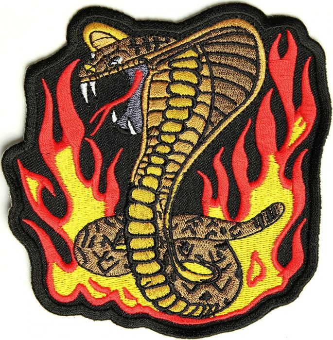 Other COBRA WITH FLAMES EMBROIDERED PATCH SNAKE BIKER EMBROIDERY | Grailed