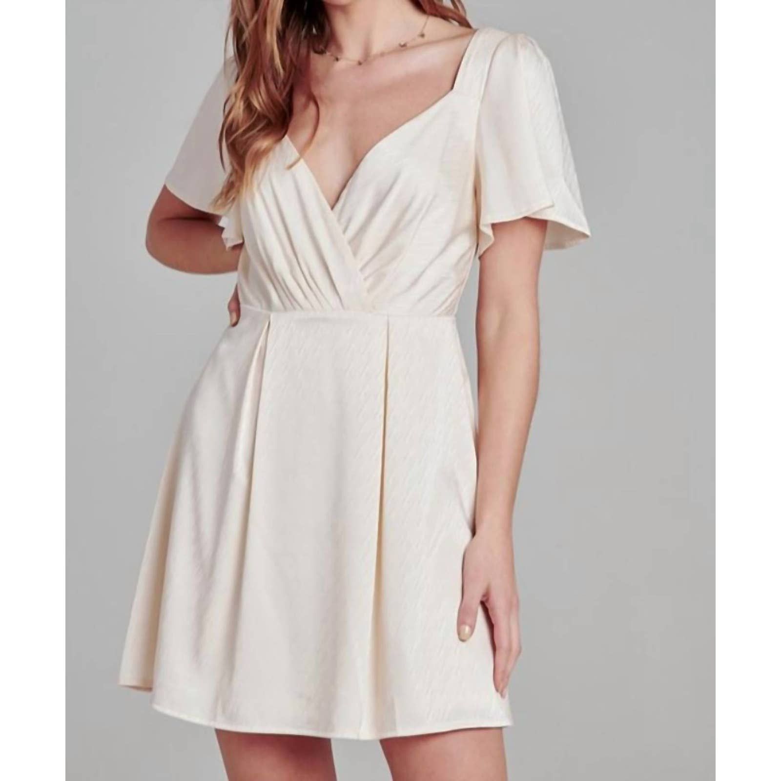 Designer BLUE BLUSH Short Sleeve Mini Dress In Ivory | Grailed
