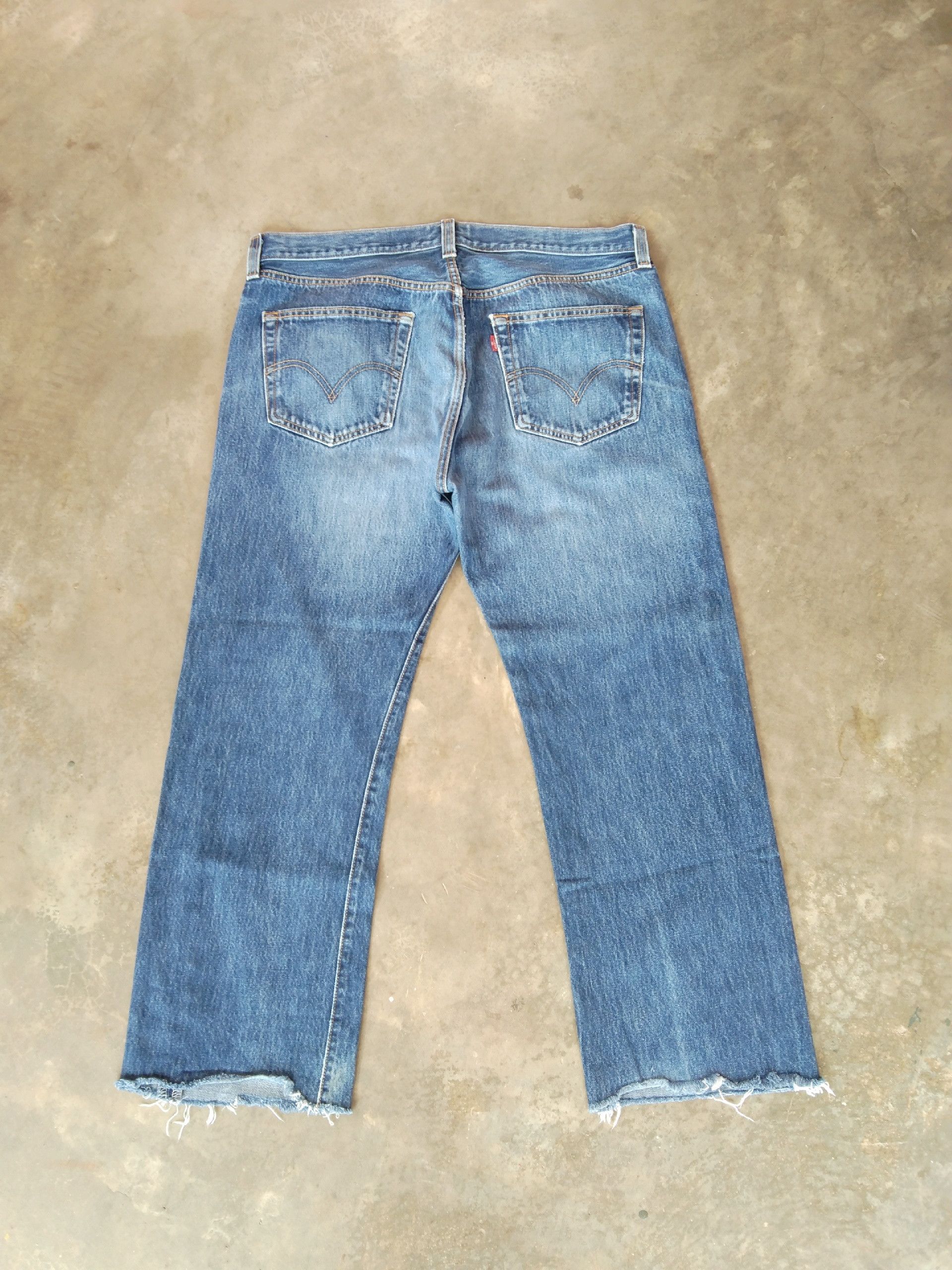 Levi's Vintage Levi's 501 Cropped Straight Distressed Jeans 36x27 | Grailed