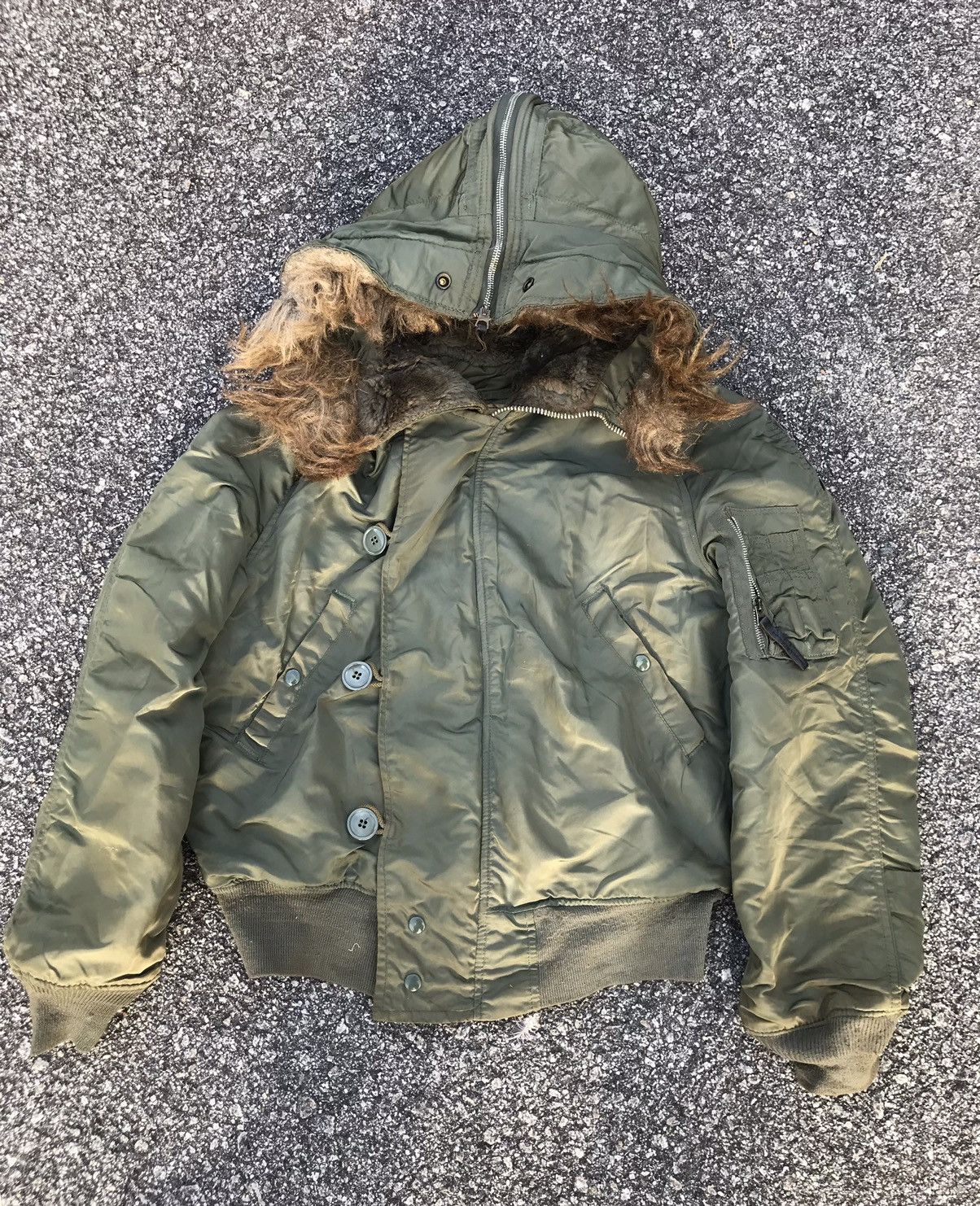 Vintage Faded N-2B Alpha Industries Bomber Hooded jacket | Grailed