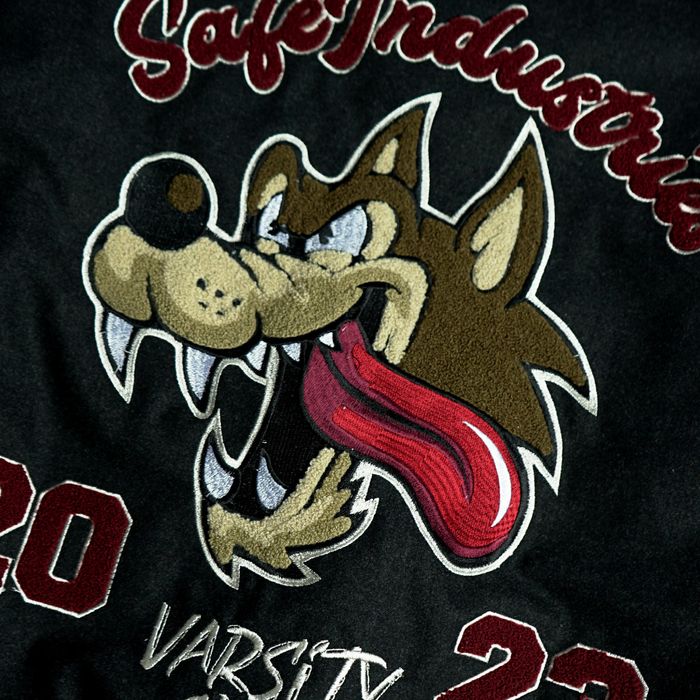 Varsity JACKET VARSITY WOLF BROWM embroidery | Grailed