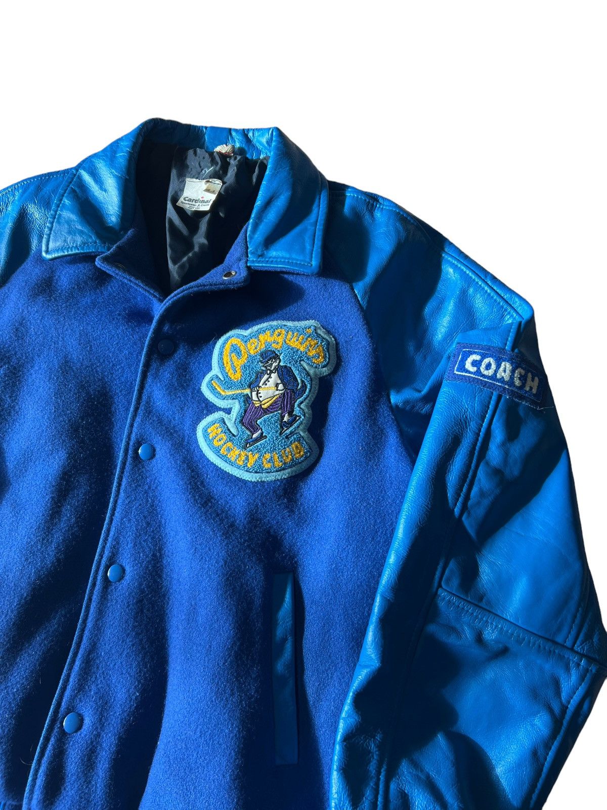 Leather Jacket × Streetwear × Vintage Vintage Penguins Hockey Club ...