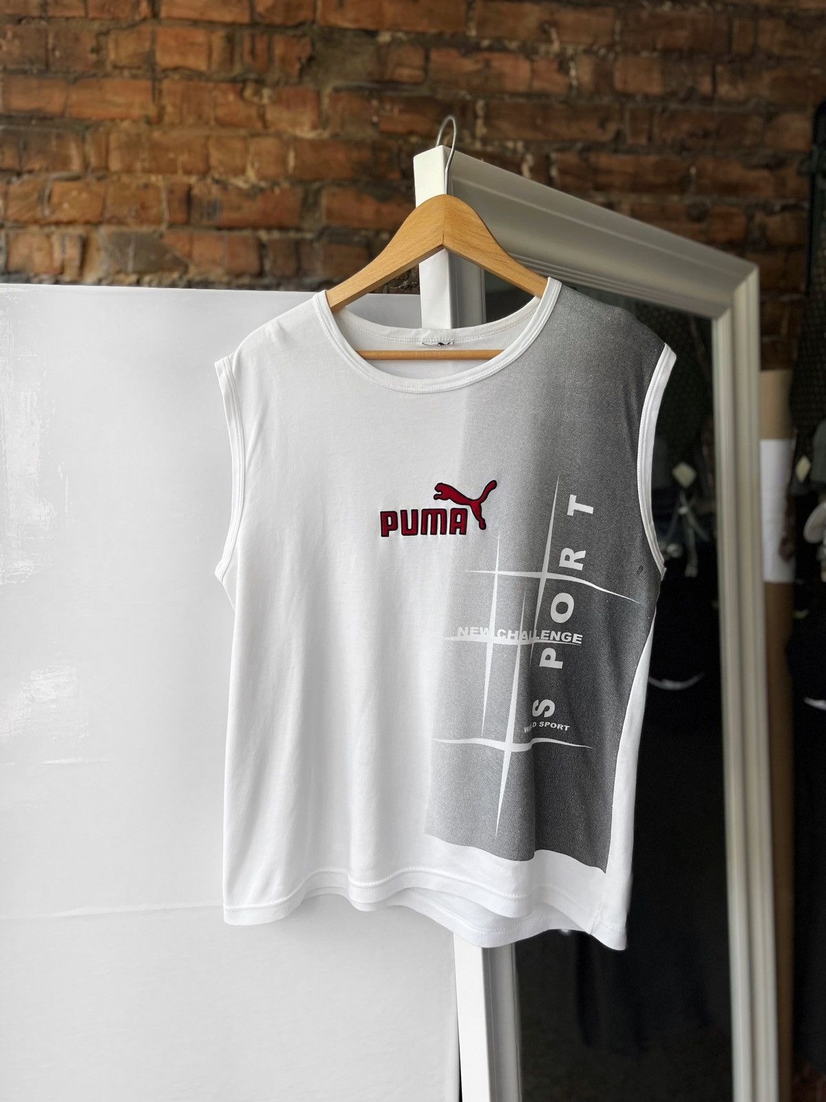 Puma × Streetwear × Vintage Puma Men’s Vintage Center Logo White Tank ...