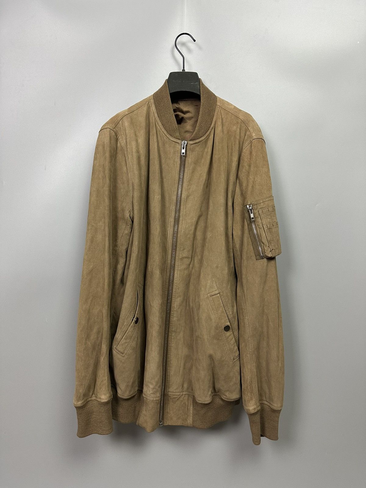 Rick Owens FW15 ‘SPHINX’ Mustard Suede Bomber Jacket | Grailed