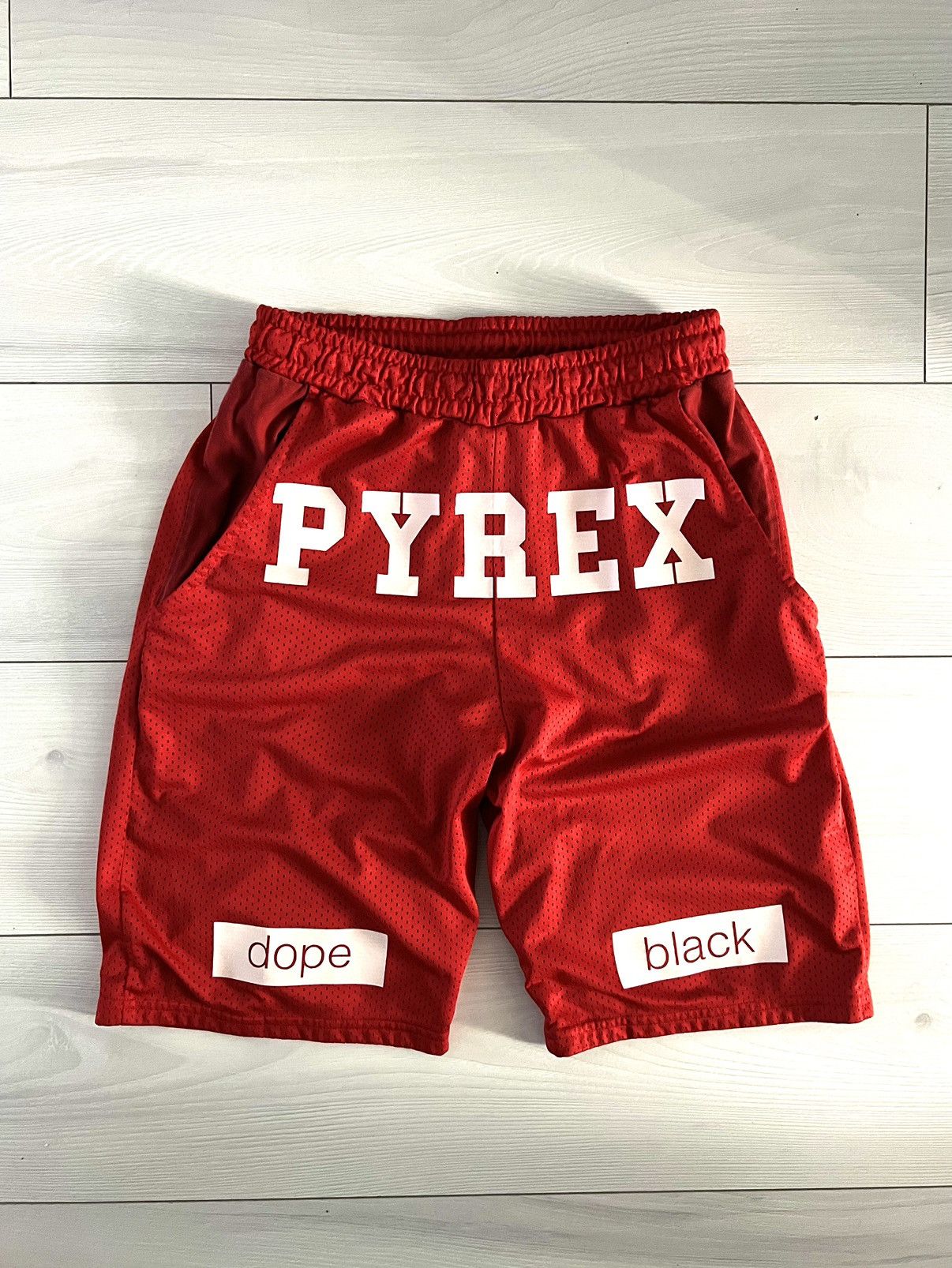 Pyrex Vision × Virgil Abloh Pyrex Vision Red Mesh Shorts Virgil Abloh ...