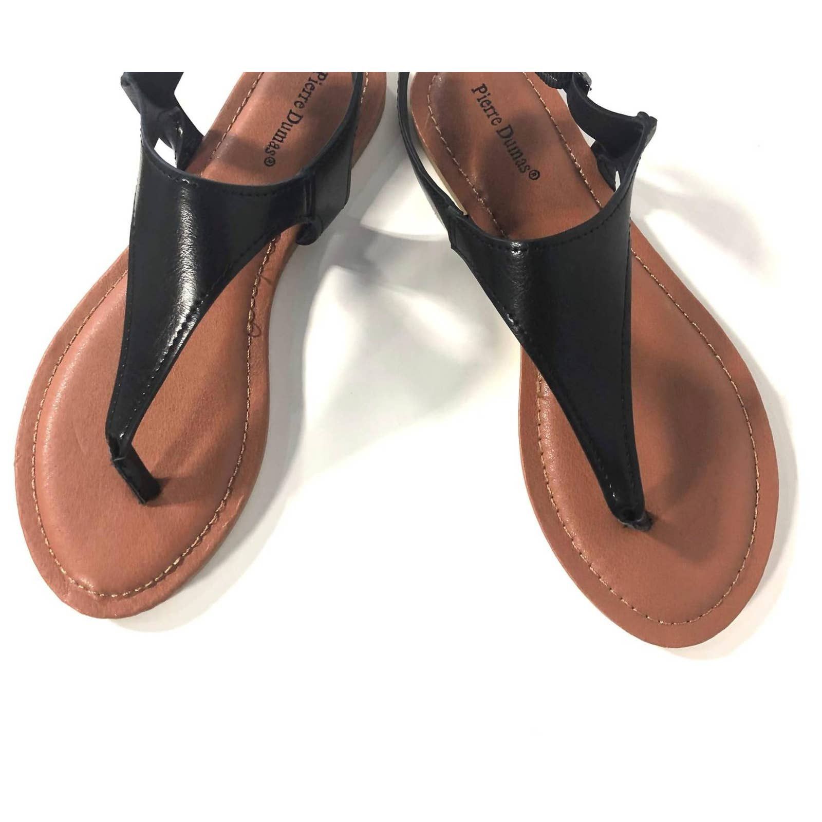 Designer PIERRE DUMAS Tami Thong Strappy Flat Sandal In Black | Grailed