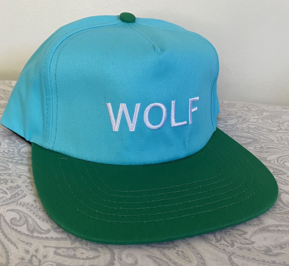 Golf Wang × Tyler The Creator Golf Wang Wolf Hat Blue Green Snapback ...
