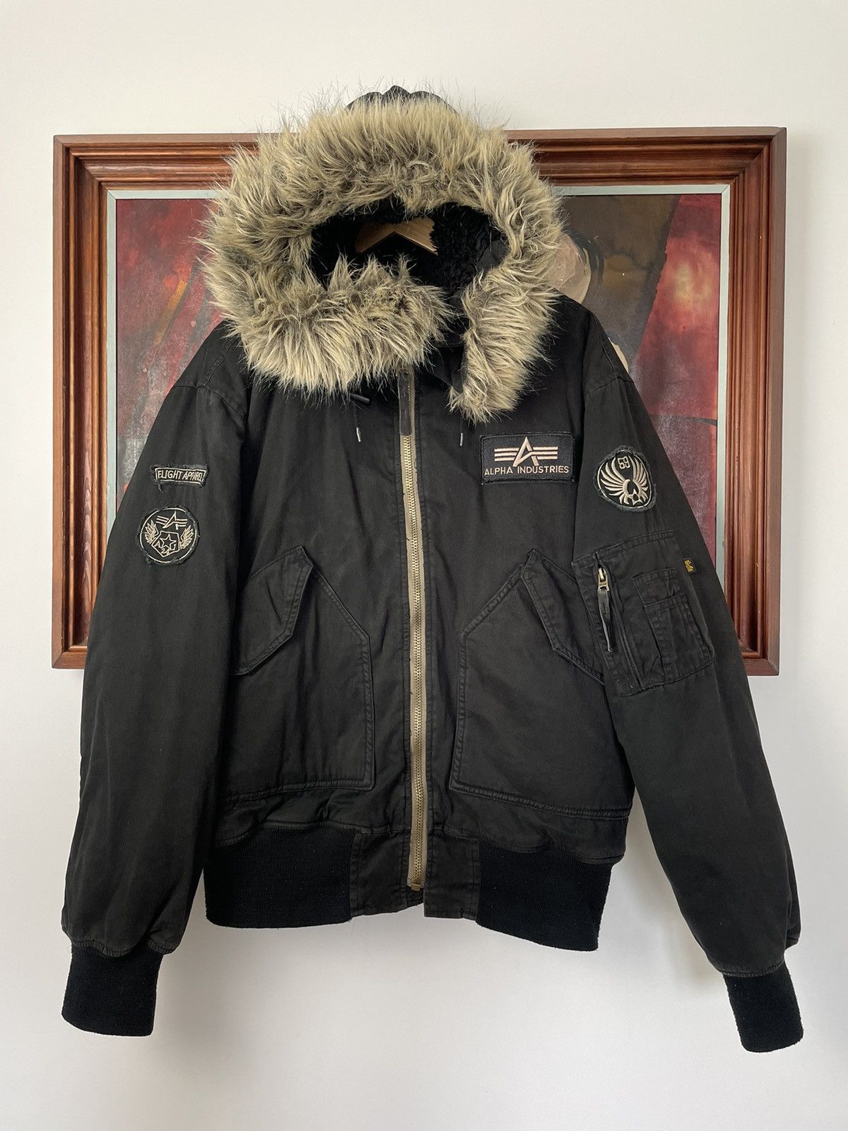 Alpha Industries × Vintage Alpha Industries Vintage Hooded Fur Bomber ...
