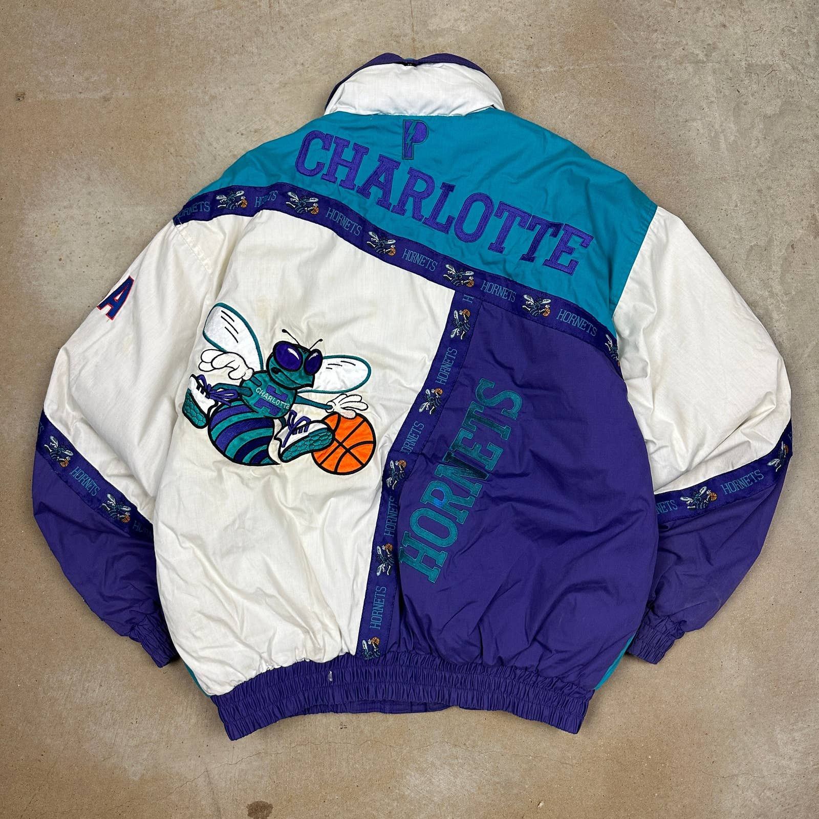 Pro Player × Streetwear × Vintage 90s Charlotte Hornets NBA Pro Player ...