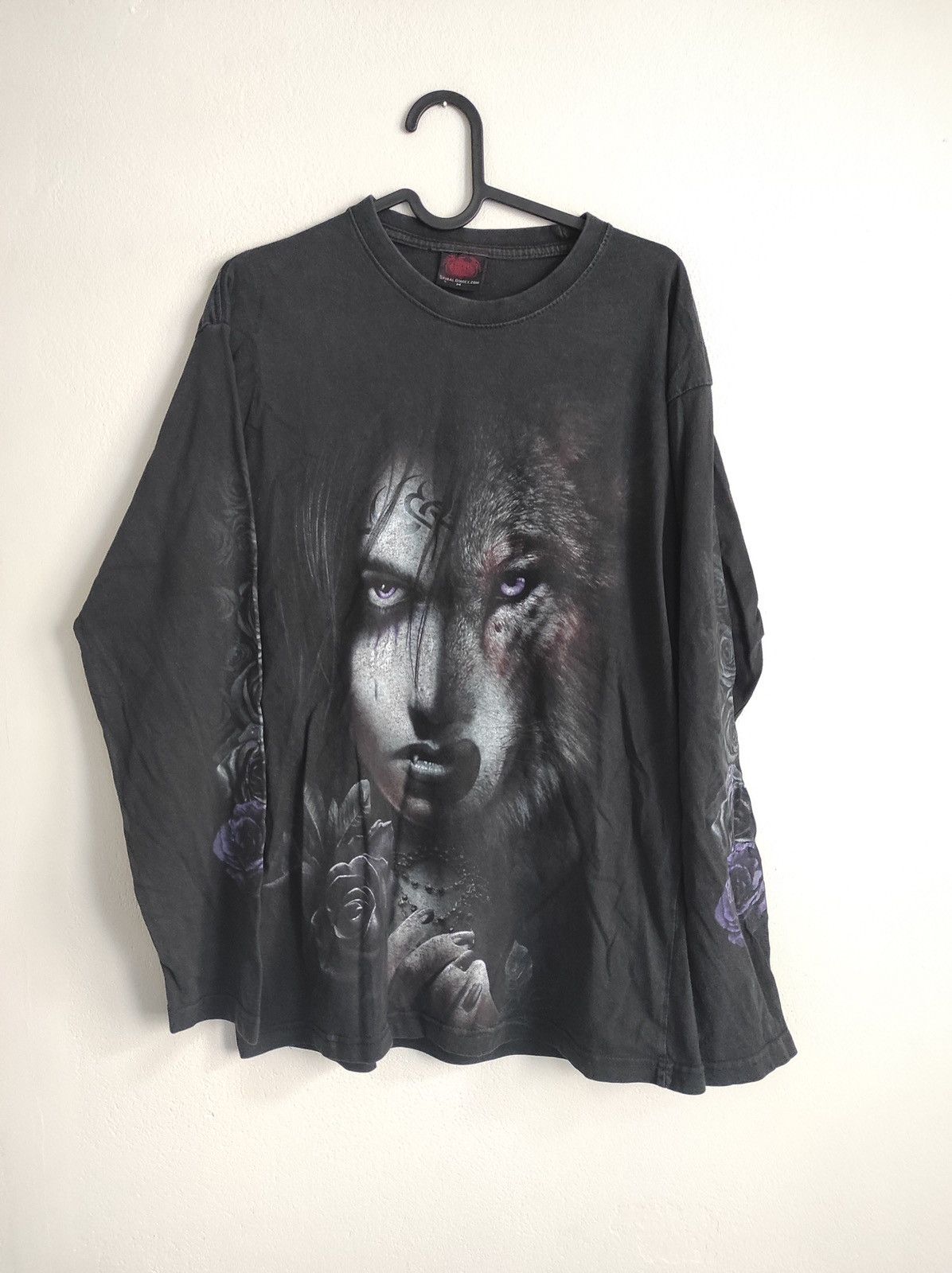 Metallica × Vintage Vintage skeleton wolf long sleeve shirt | Grailed