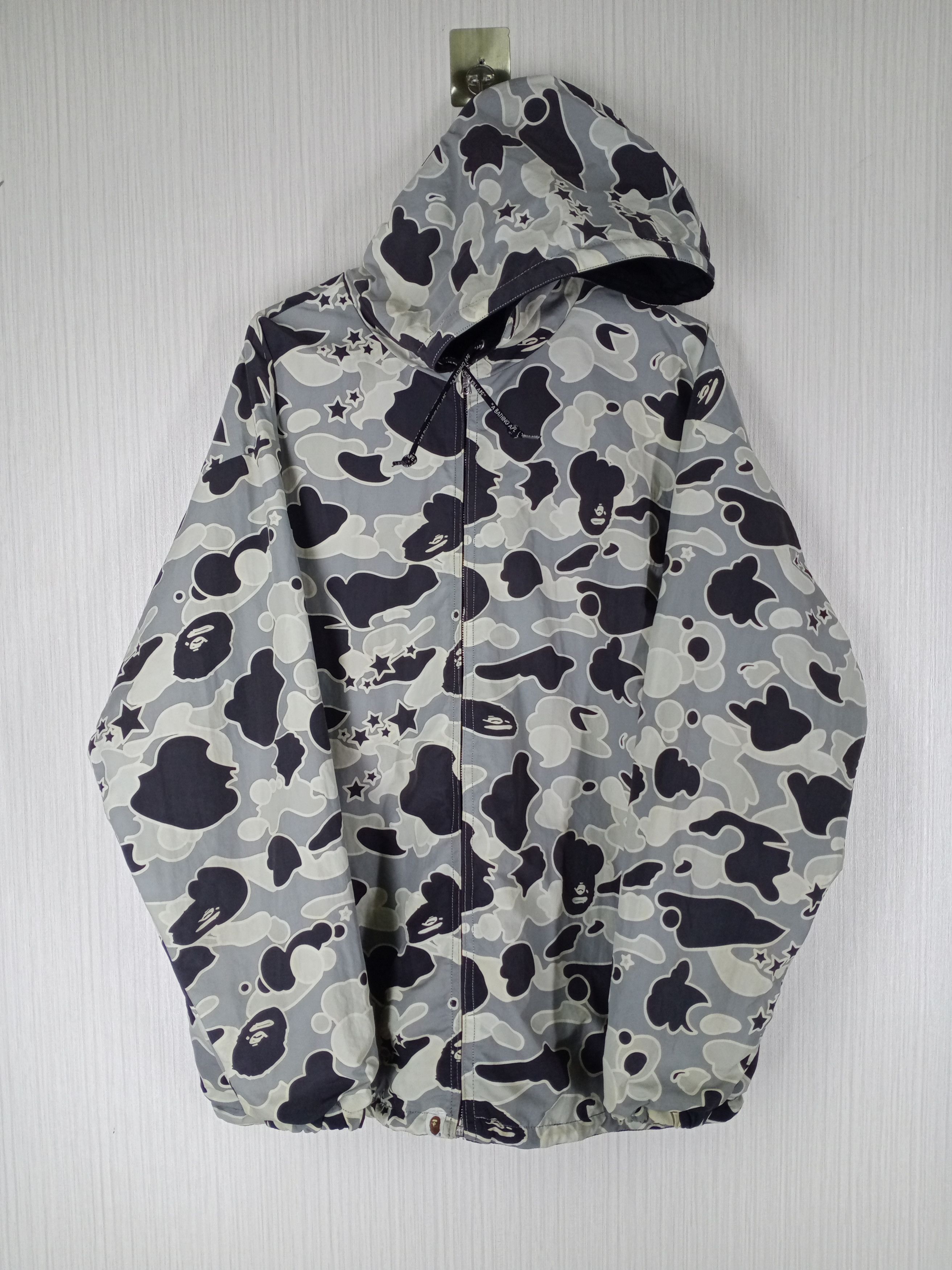 Bape BAPESTA STAR CAMO HOODIE JACKET | Grailed