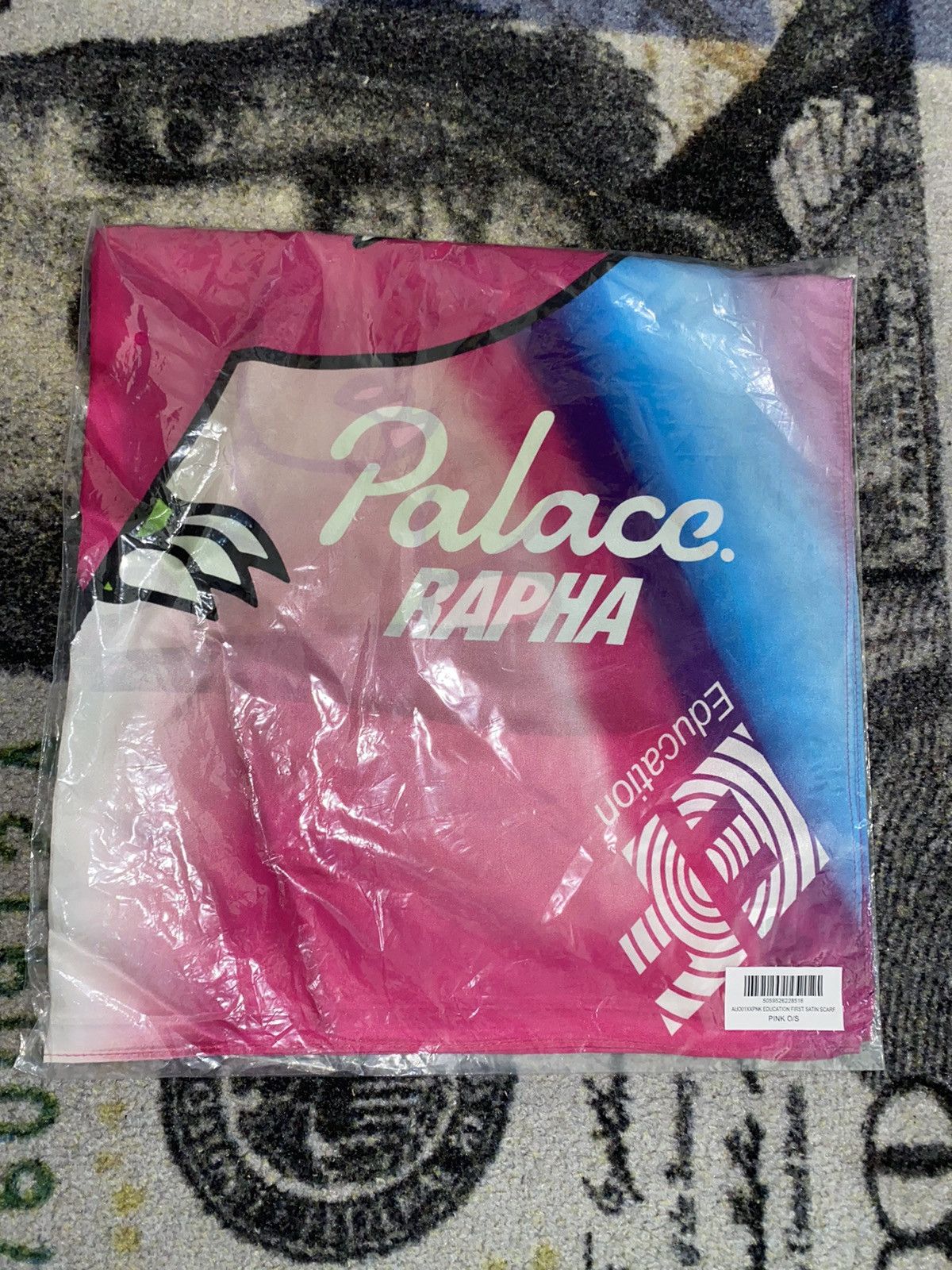 Palace Palace x Rapha EF Education First Satin Silk Scarf Pink | Grailed
