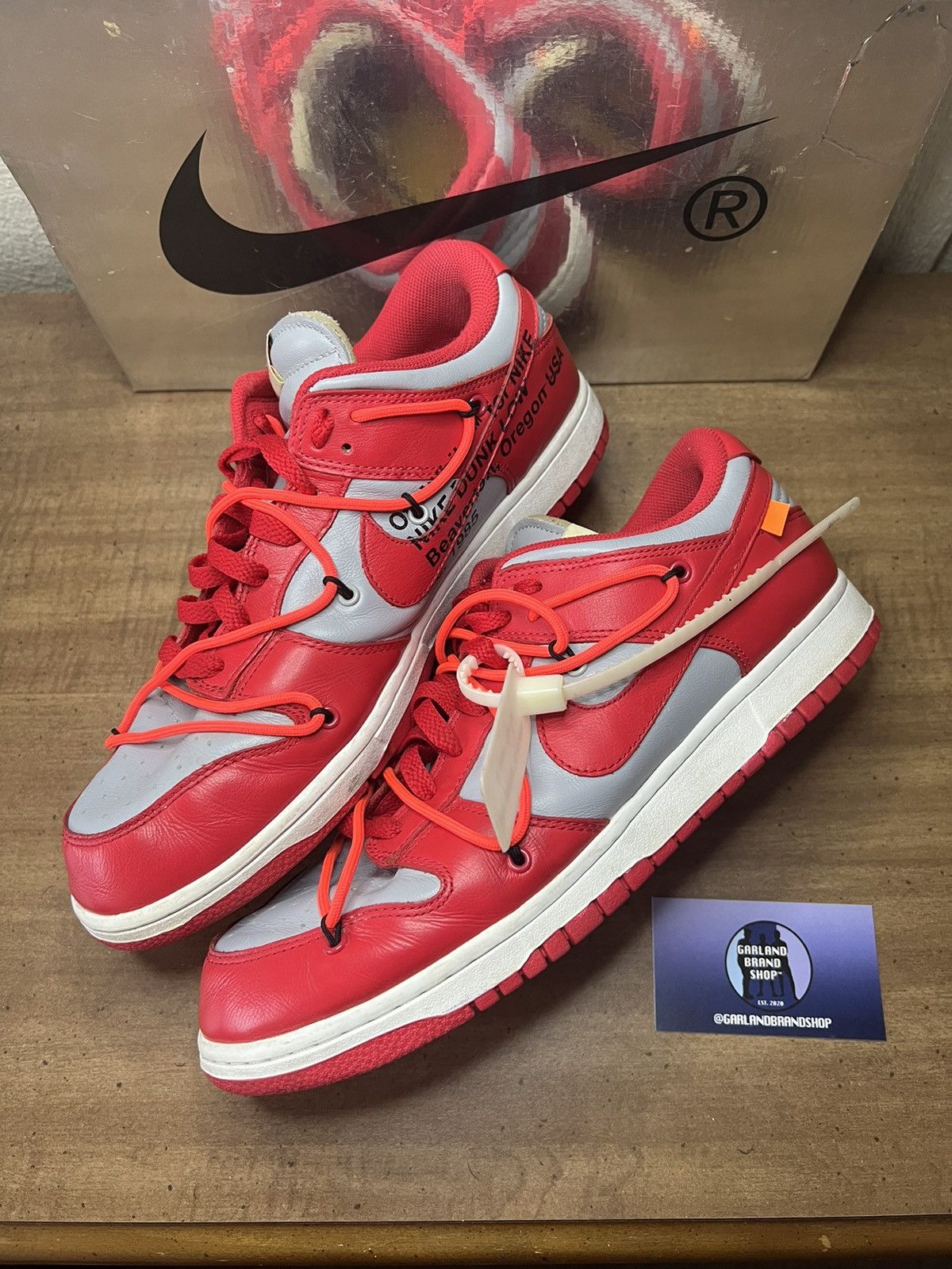 Nike × Off-White Nike Dunk Low x Off-White University Red | Grailed