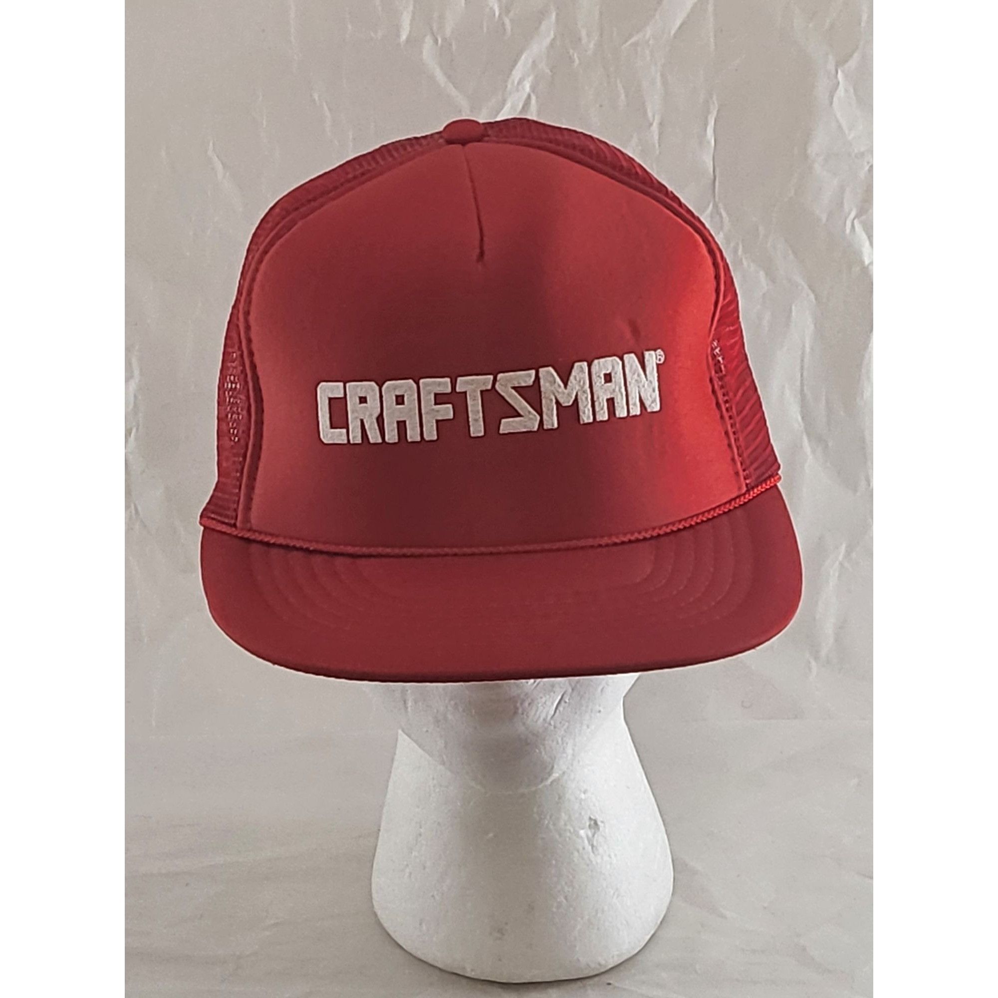 Craftsman Craftsman Vintage Red And White Trucker Snapback Rope Hat OS ...