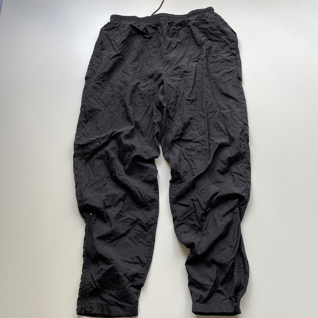 Nike Vintage 90s Nike Embroidered swoosh track pants black large | Grailed