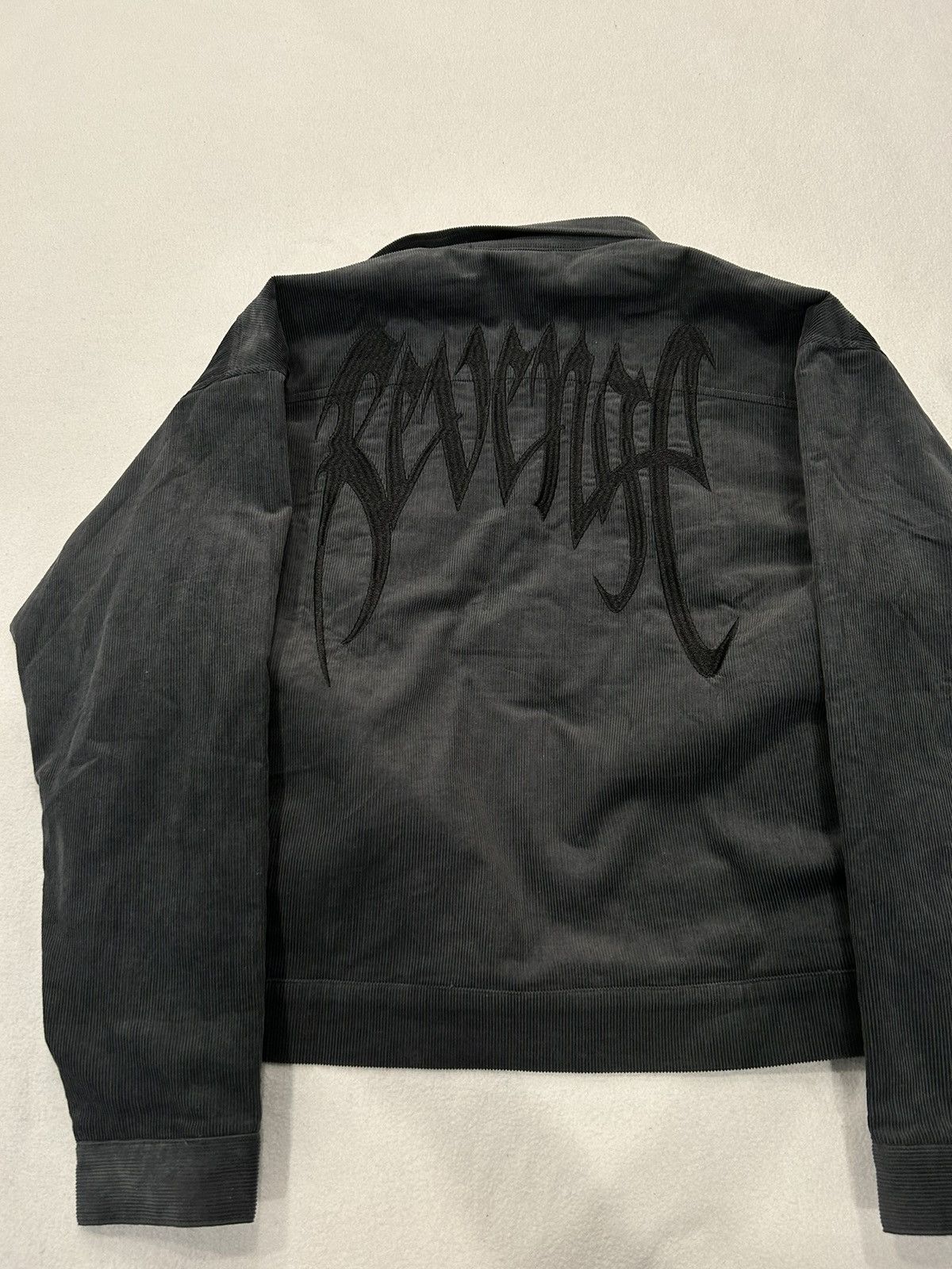 Designer × Revenge × Streetwear Revenge Embroidered Black Corduroy ...