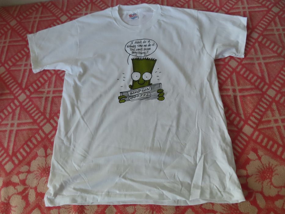 Vintage 90s bootleg bart simpson i didnt do it jail tshirt L | Grailed
