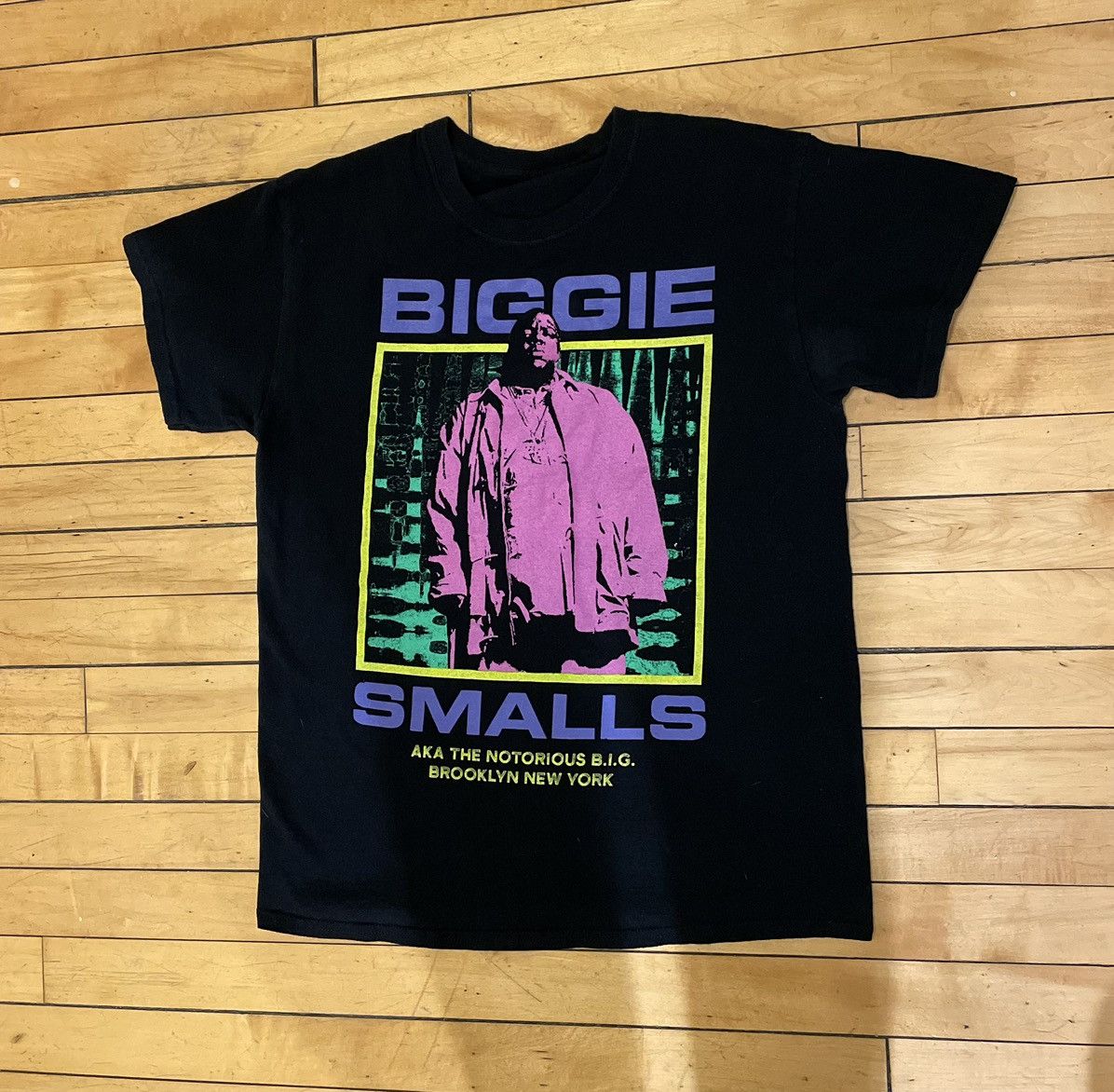 Rap Tees × Streetwear × Tee Shirt Notorious BIG Biggie Smalls Neon Tee ...