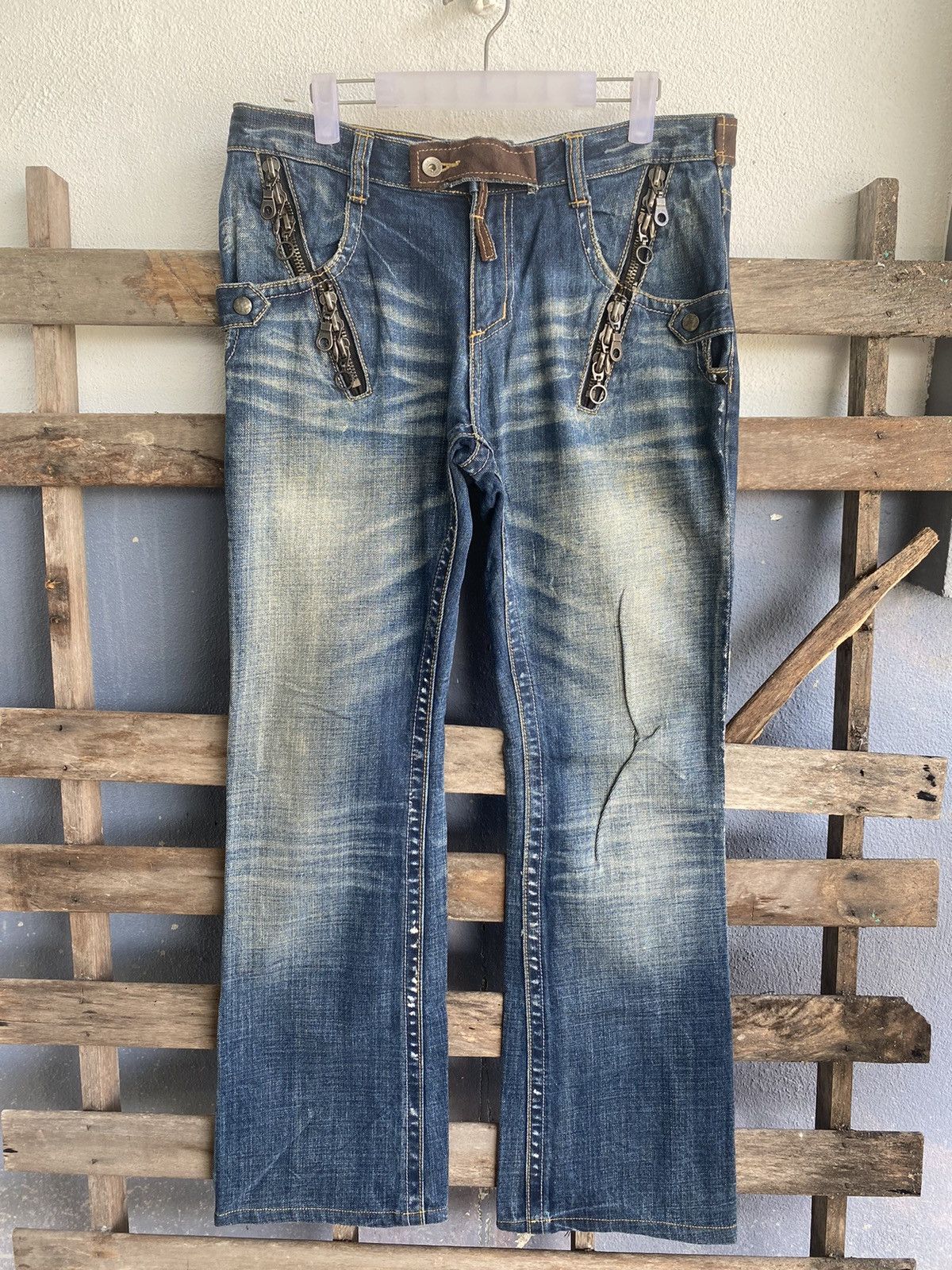 Vintage Vintage Semantic Design Flare Jeans | Grailed