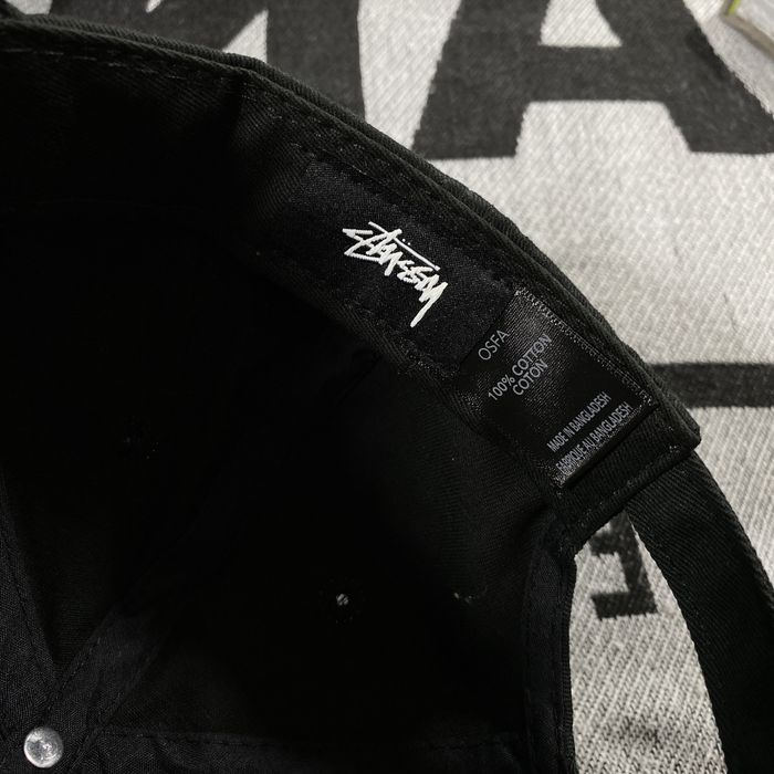 Stussy RARE Stussy 'Designs' Logo Cap Hat Black OS | Grailed