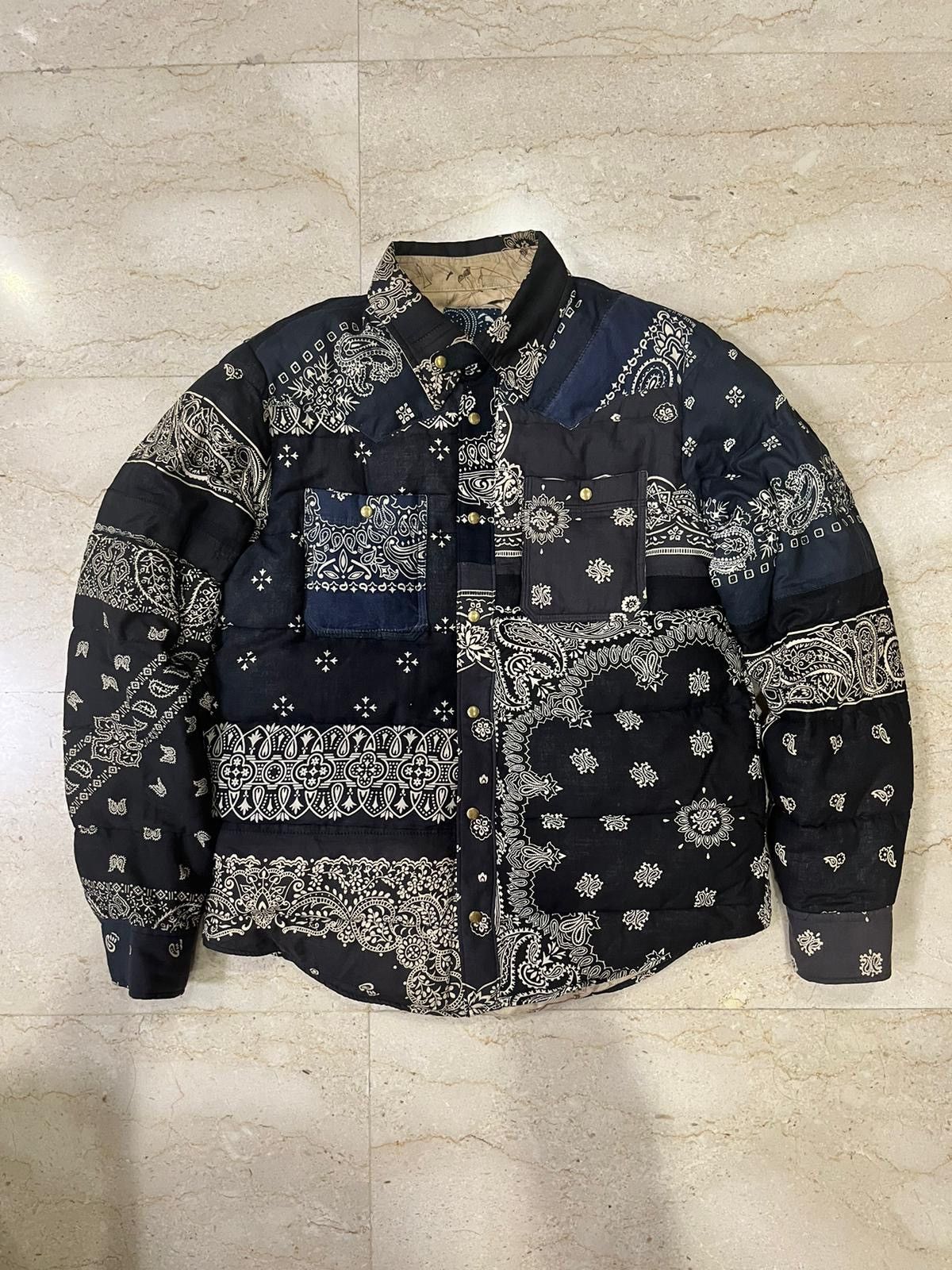 Visvim Visvim 17AW Kerchief Down Jacket Black Bandana | Grailed