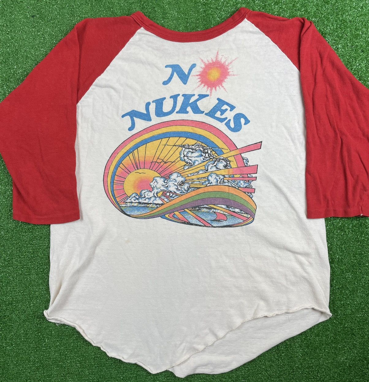 Band Tees × Vintage Vintage 70s No Nukes Concert Shirt Peter Max Raglan ...
