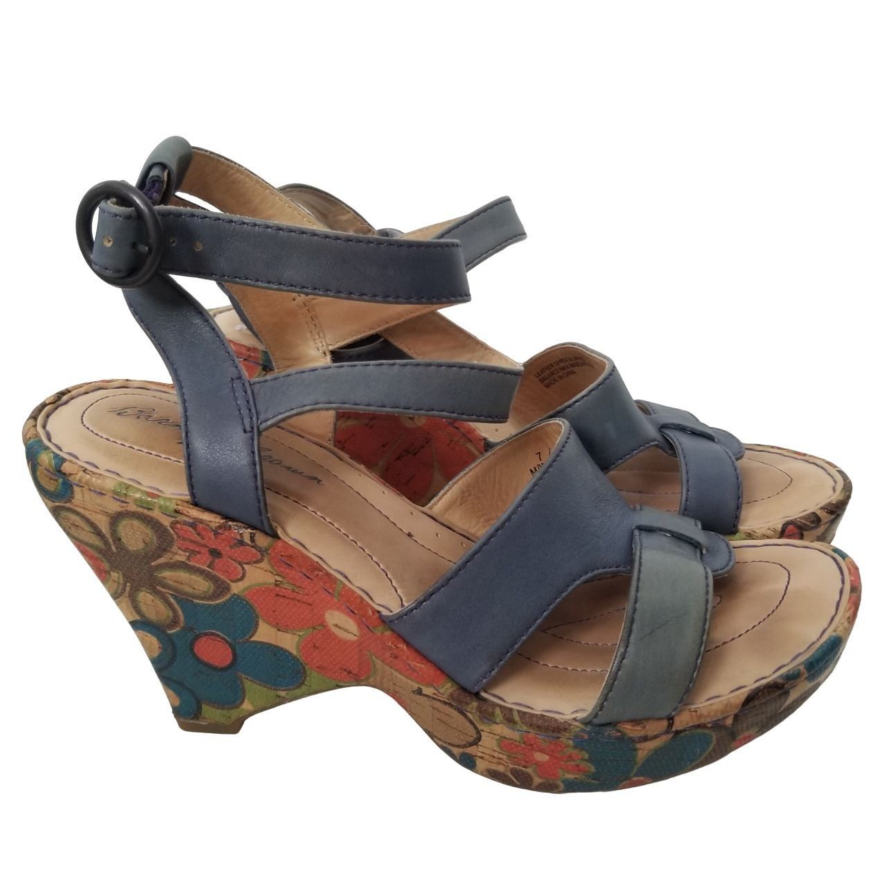 Other Born Crown Leather Floral Slingback Wedge Sandals | Grailed