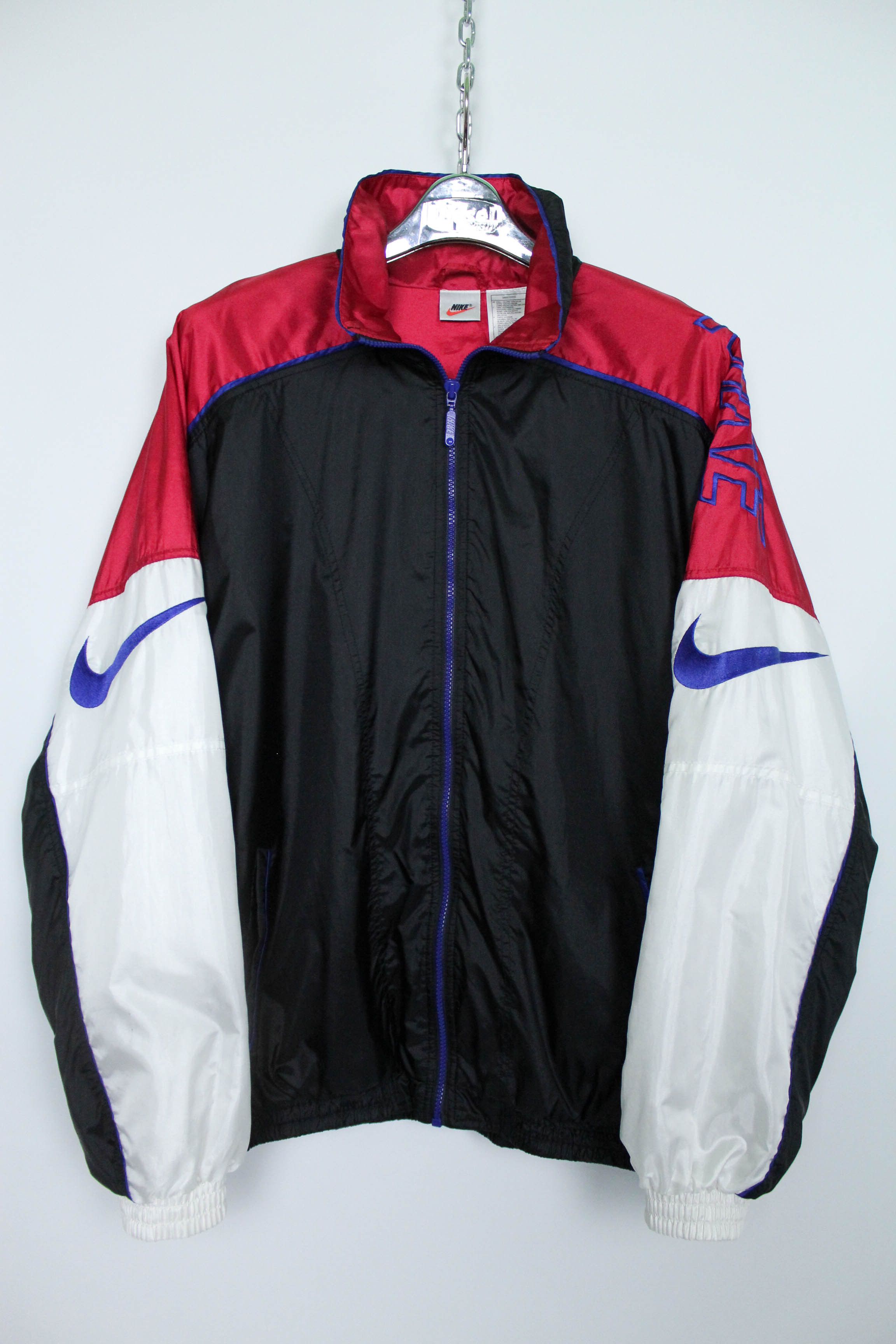 Nike Nike Vintage 90s Big Swoosh Logo Light Nylon Zip Jacket | Grailed