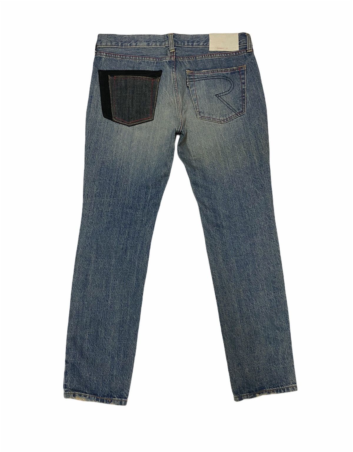 Japanese Brand Japanese Clock System Washed Jeans Patchwork Denim Pants ...